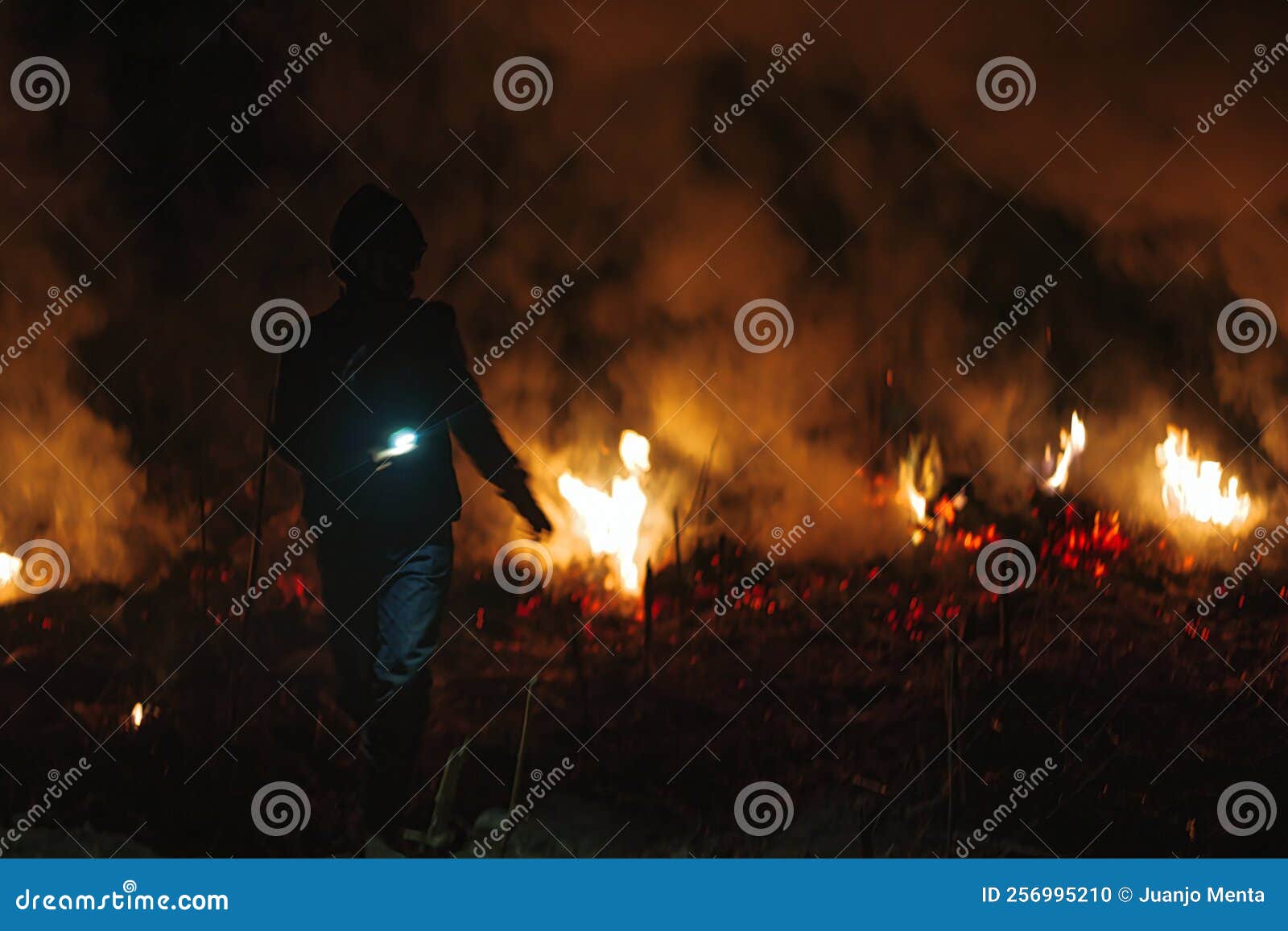 The Person Who Runs in the Fire. Protester To Escape from Danger Stock ...