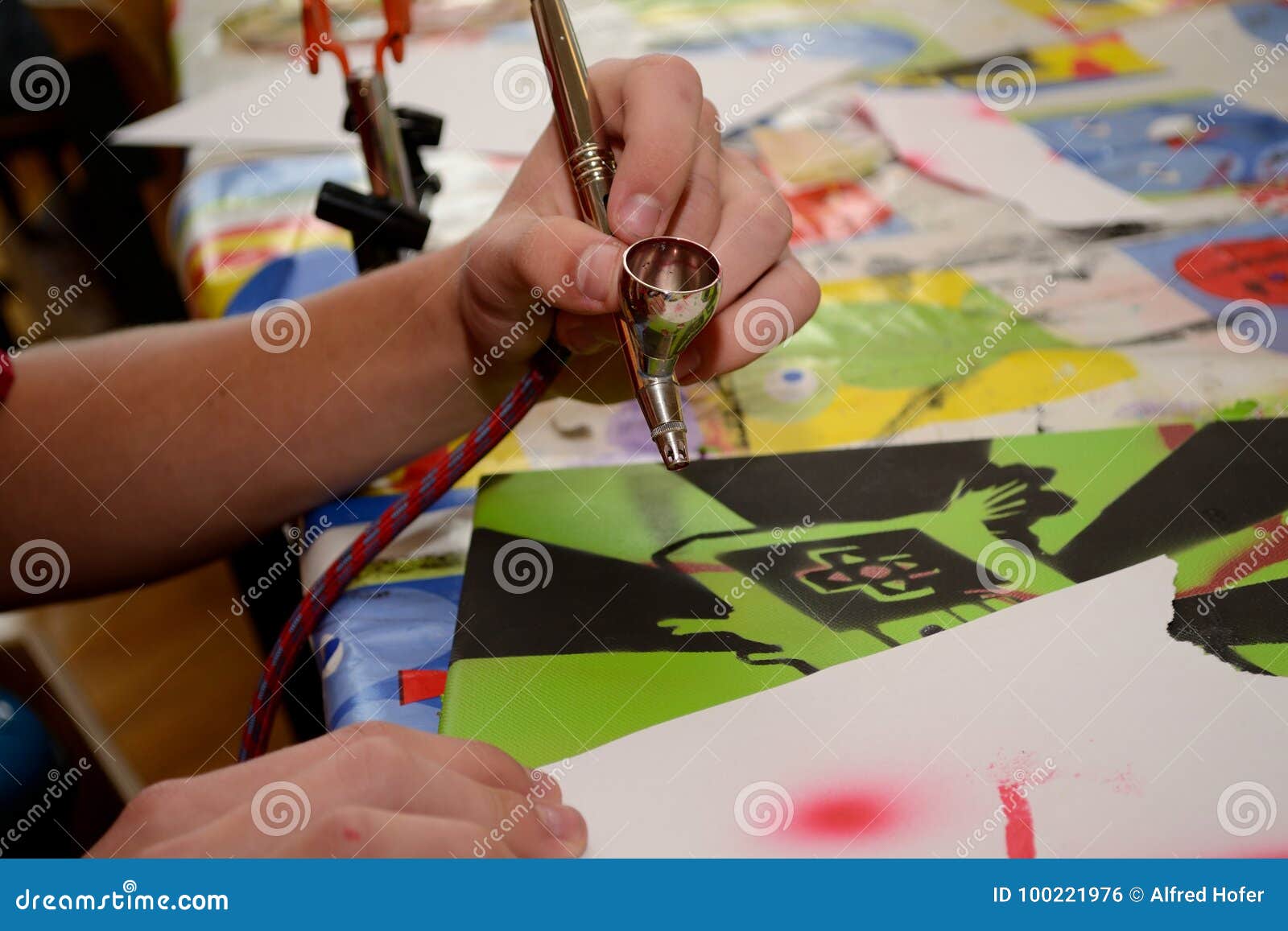 Airbrush Gun - Creative Workshop Stock Photo - Image of technique ...