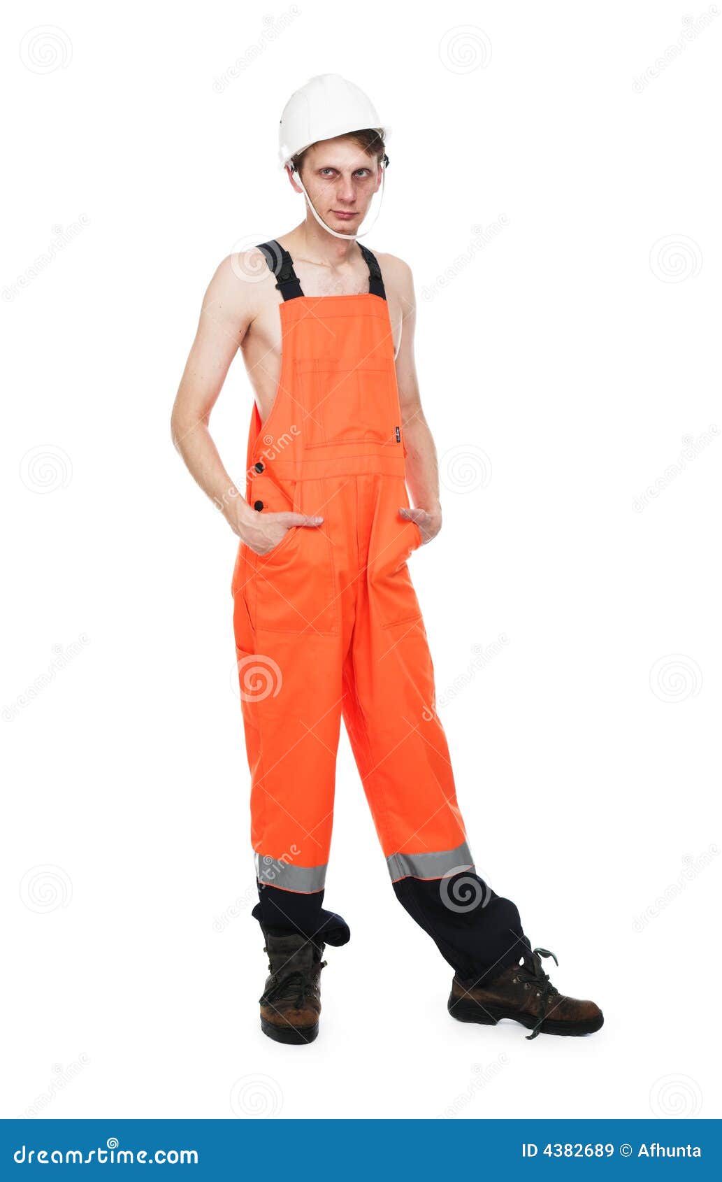 The Person in Working Clothes Stock Image - Image of overalls ...