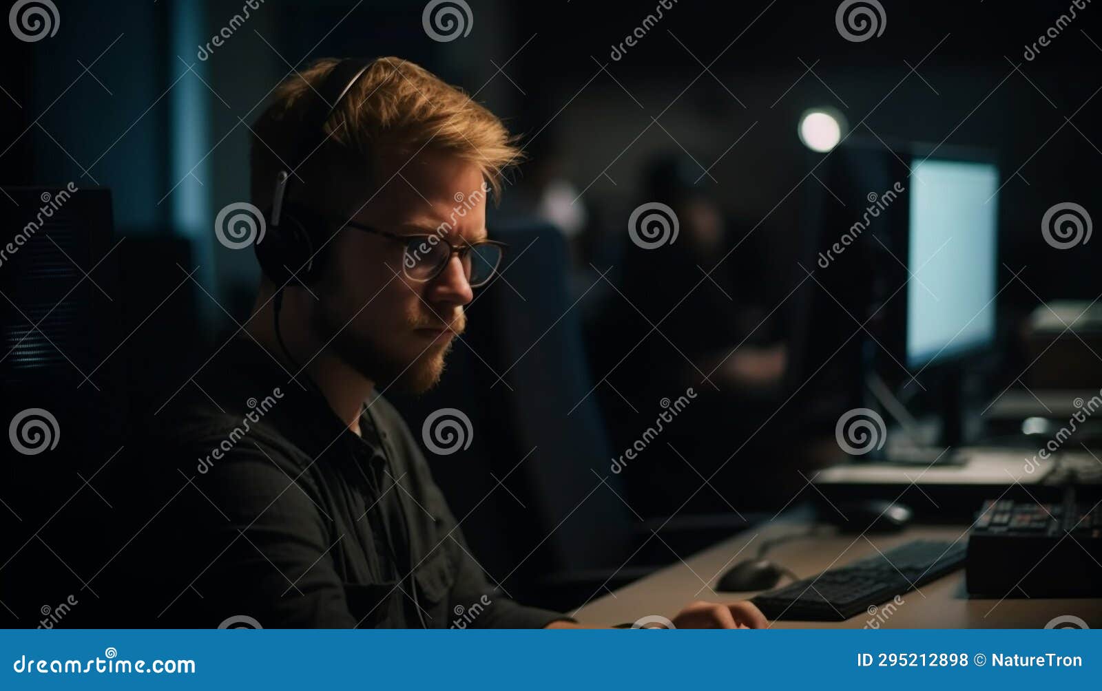 Person working on computer stock illustration. Illustration of ...