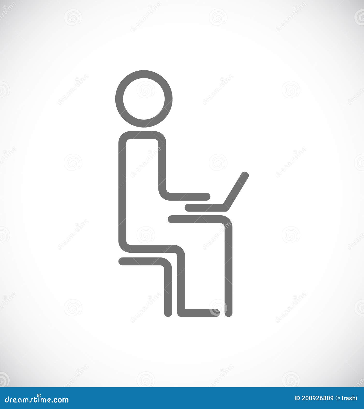 Person Working on Computer Icon Stock Vector - Illustration of symbol ...