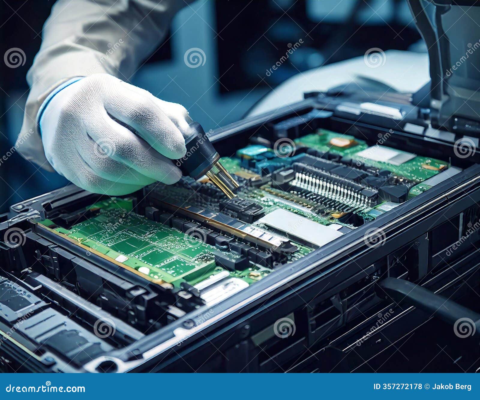 A Person is Working on a Computer Stock Photo - Image of electronic ...