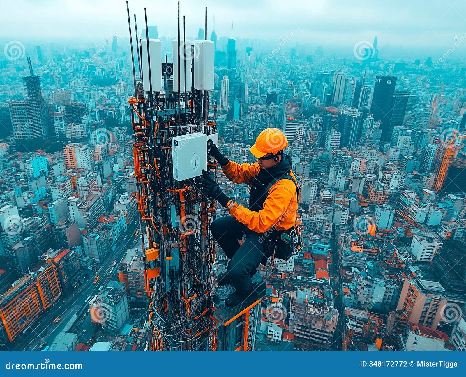 Person Working on a Construction or Maintenance Task, Wearing Safety ...