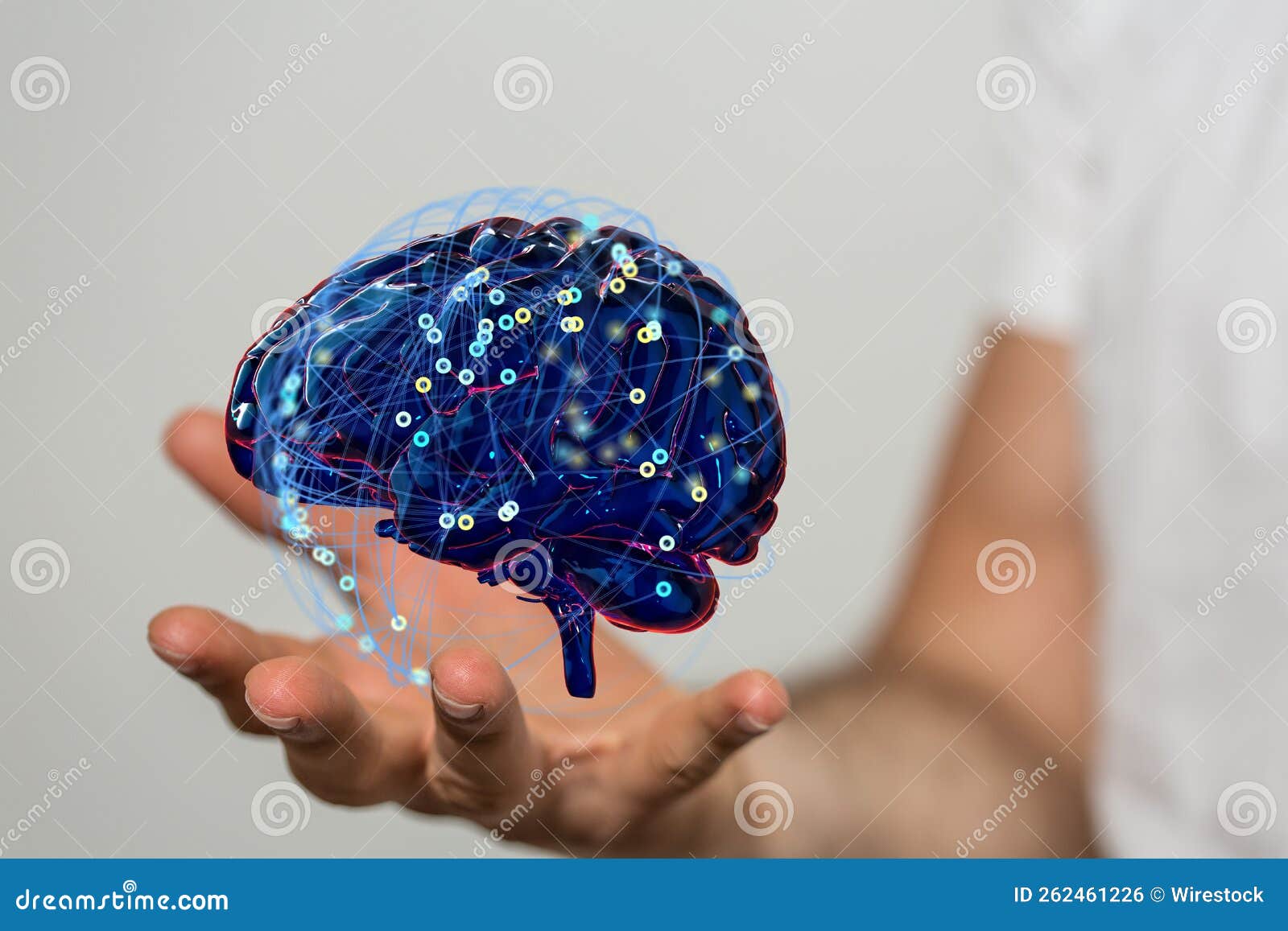 Person Working with a 3D Render of Human Brain - Artificial ... Person Working with a 3D Render of Human Brain - Artificial ...