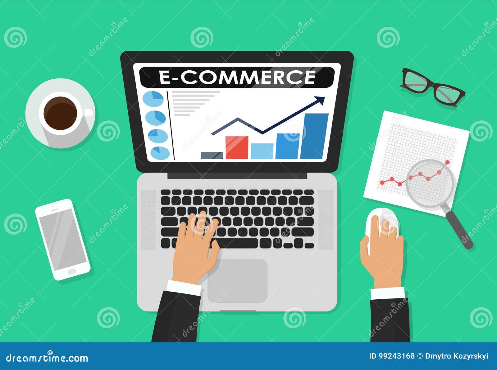 Person Working on Laptop Computer Analyzing E-commerce Store Technology ...