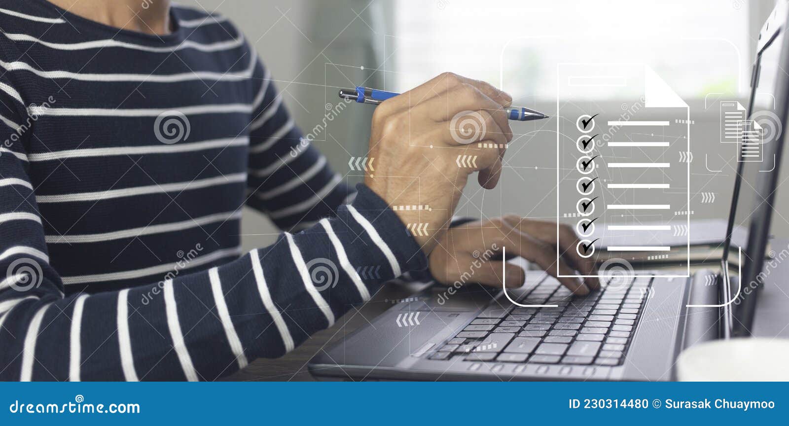 Document Check List Office Process System Concept Stock Photo - Image ...