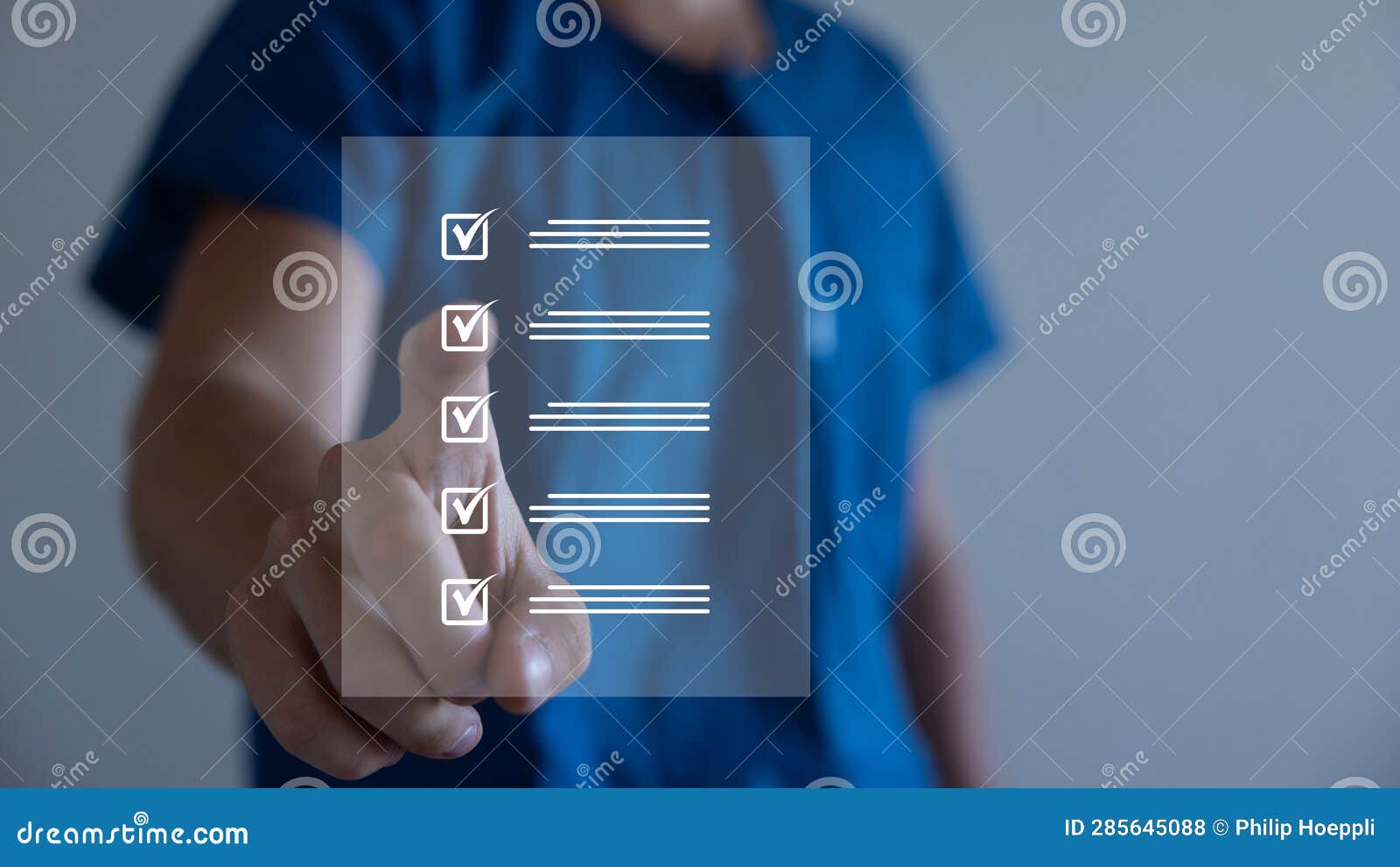 Person Working on Laptop and Management with Document Check List at ...