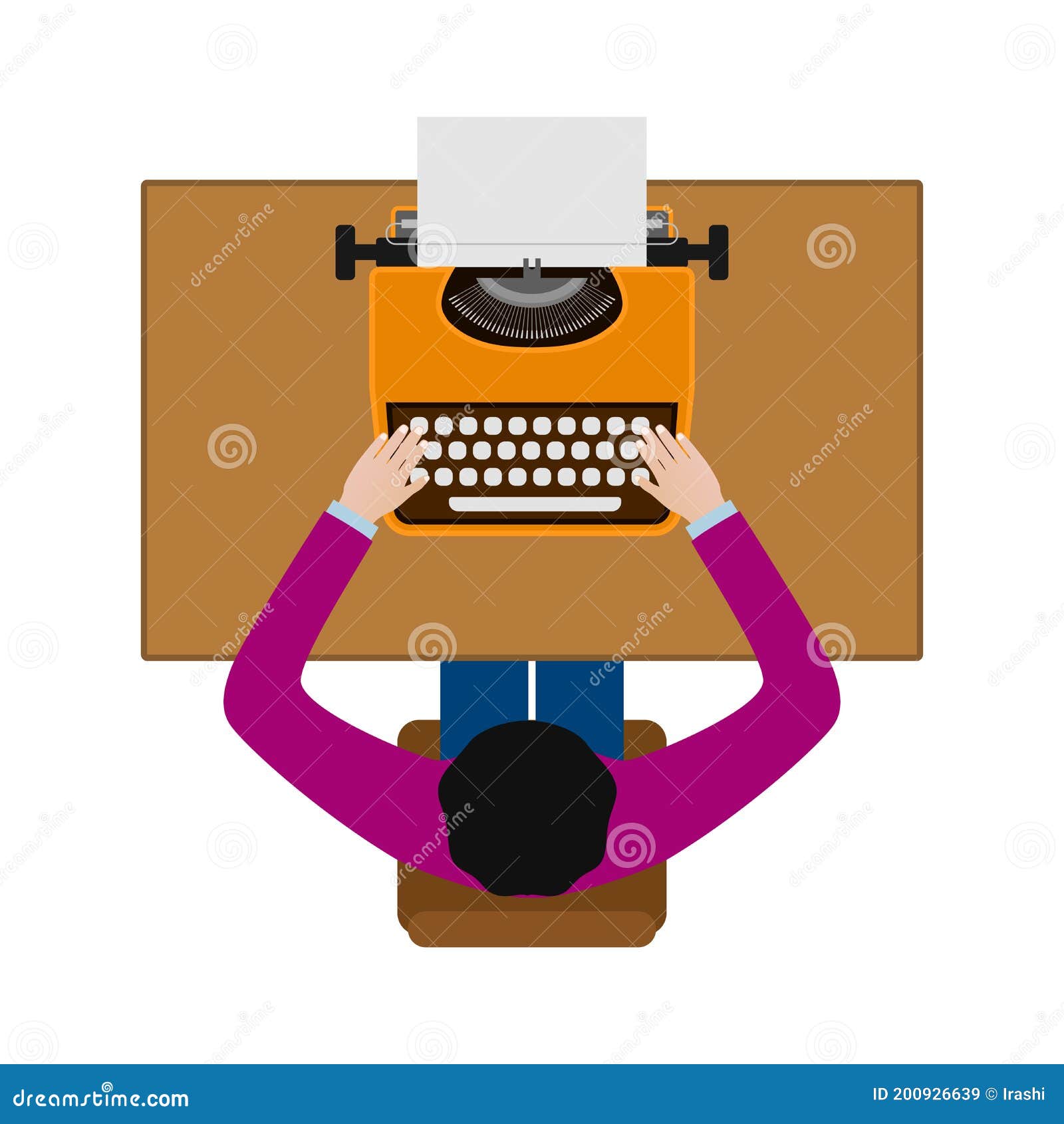 Person Working on Typewriter Stock Vector - Illustration of business ...