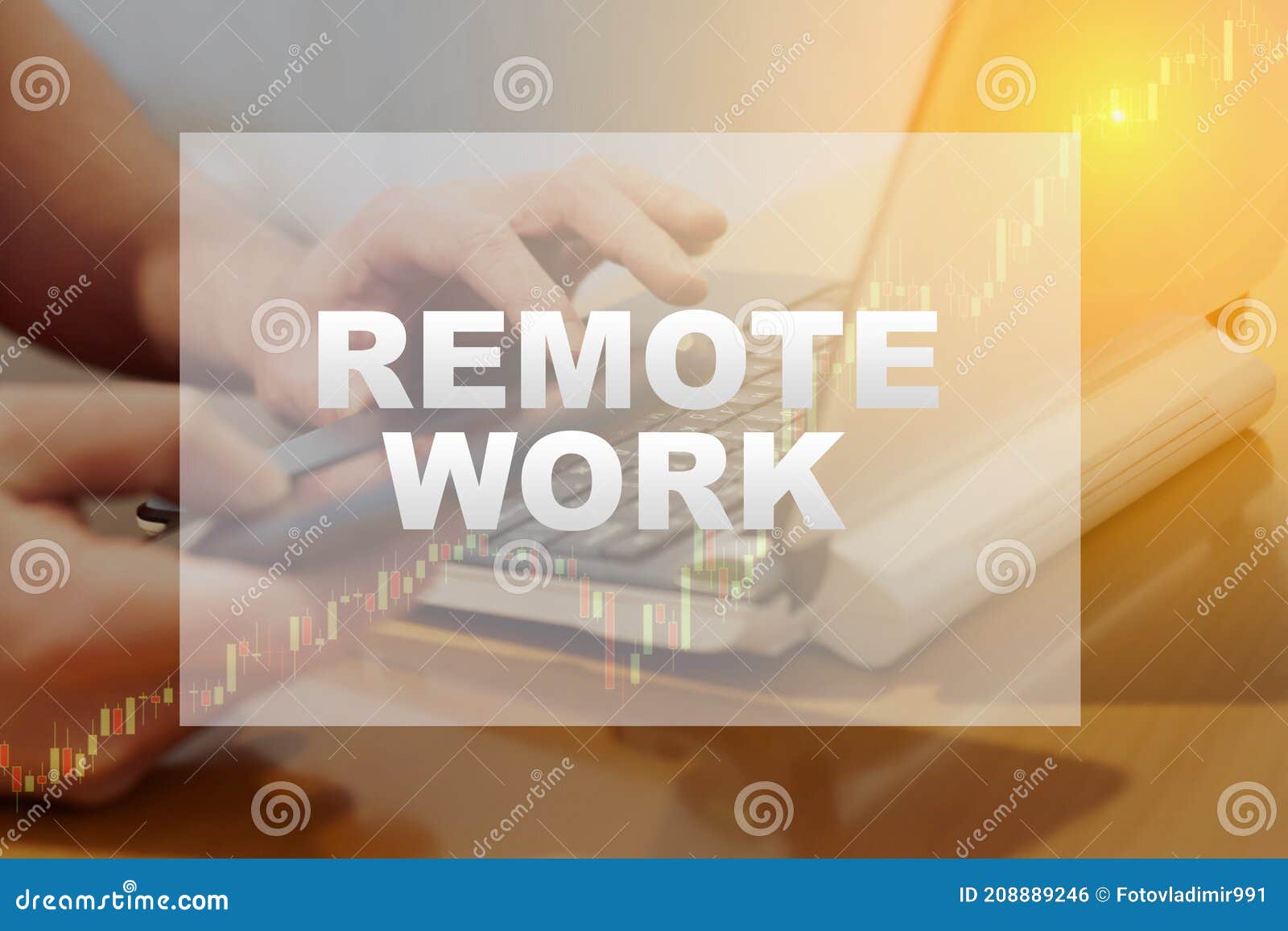 A Person Works at REMOTE WORK. Work Background in Self-isolation Stock ...