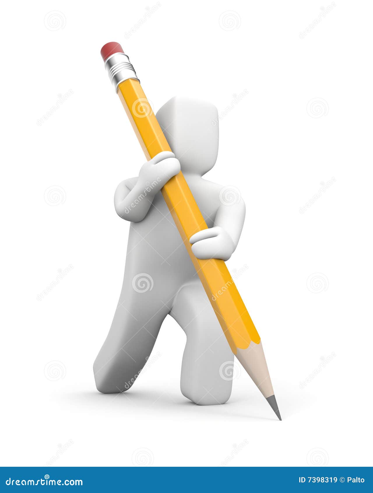 Person writes pencil stock illustration. Illustration of paint - 7398319