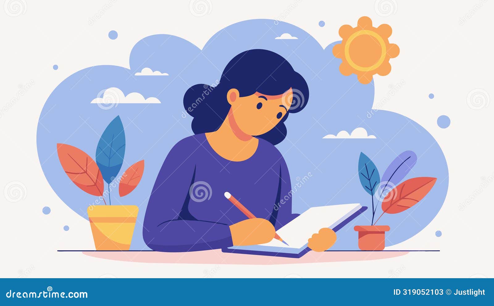 A Person Writing in a Journal Reflecting and Processing Their Thoughts ...