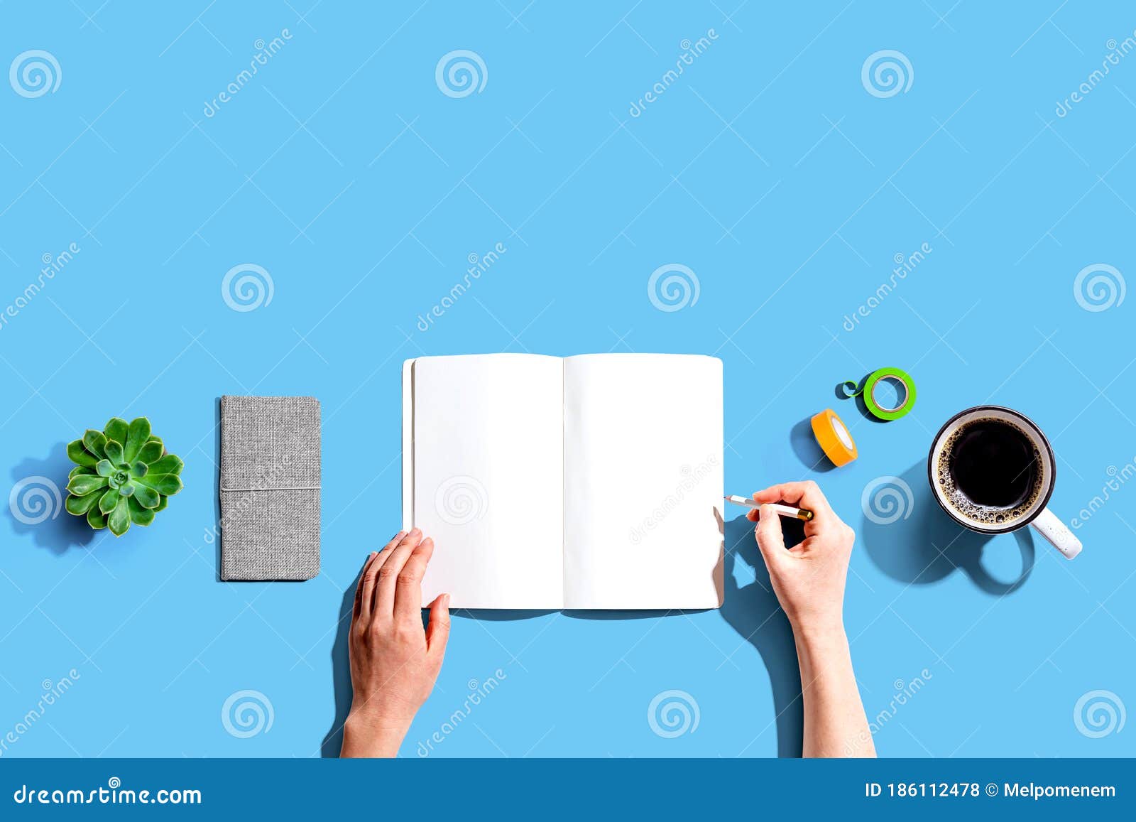 Person Writing in a Notebook Stock Photo - Image of people, office ...