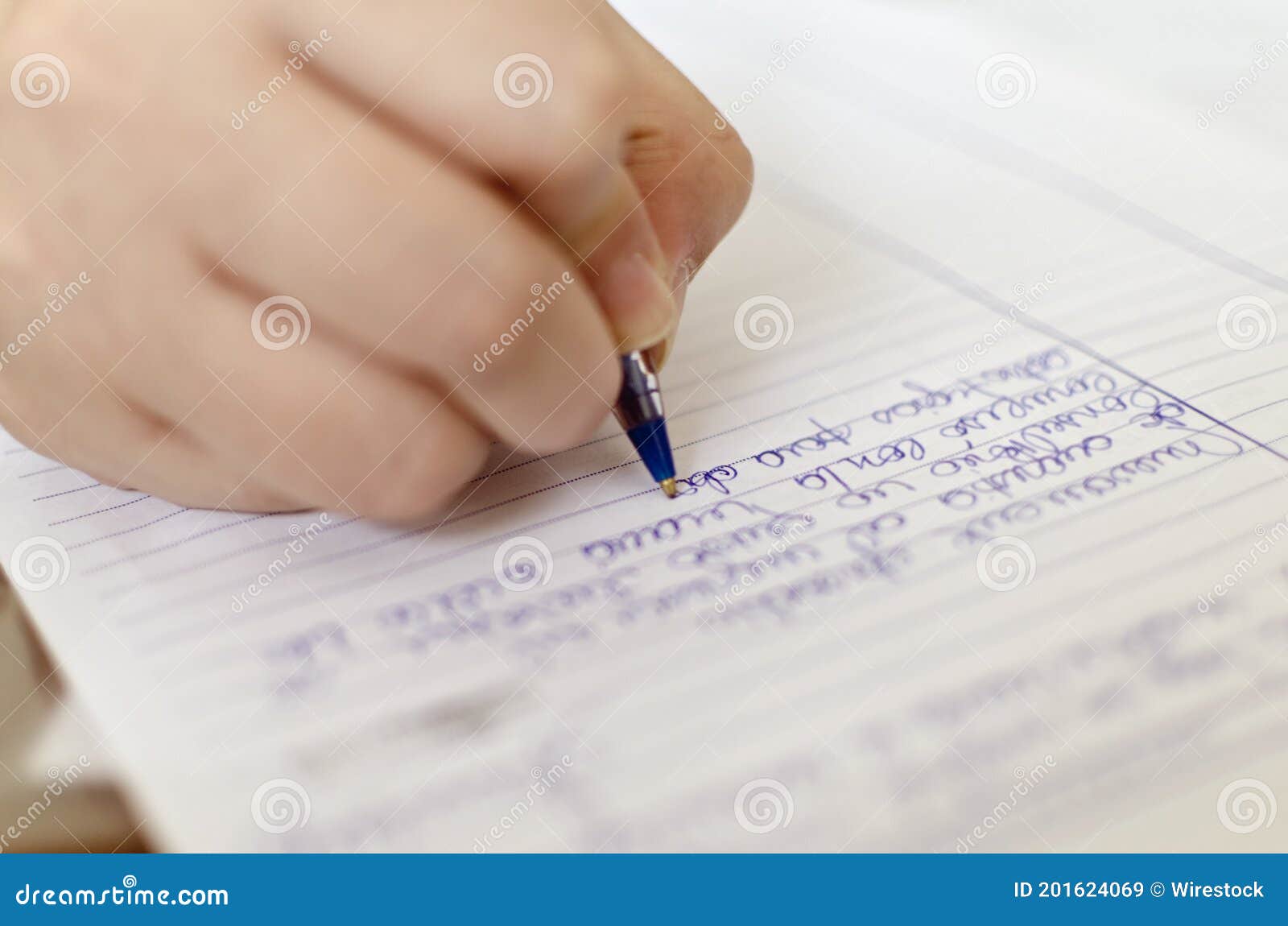 Person Writing on a Paper with Beautiful Handwriting Stock Image ...