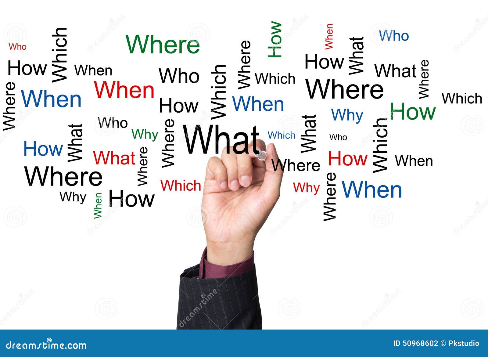 Person Writing Questions on a White Board Stock Photo - Image of ...