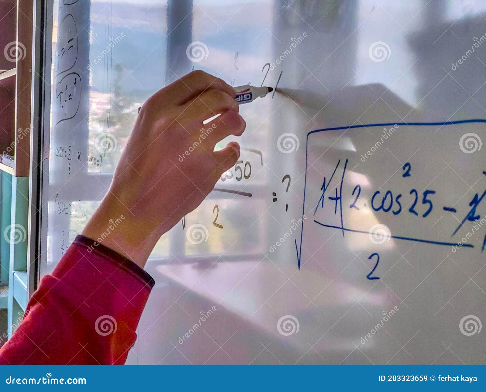 Person Writing on a White Board Stock Image - Image of human, education ...