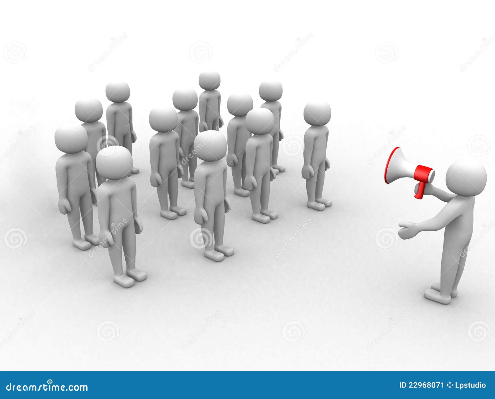 Persona 3d Che Parla Al Megafono Illustrazione di Stock - Illustrazione ...