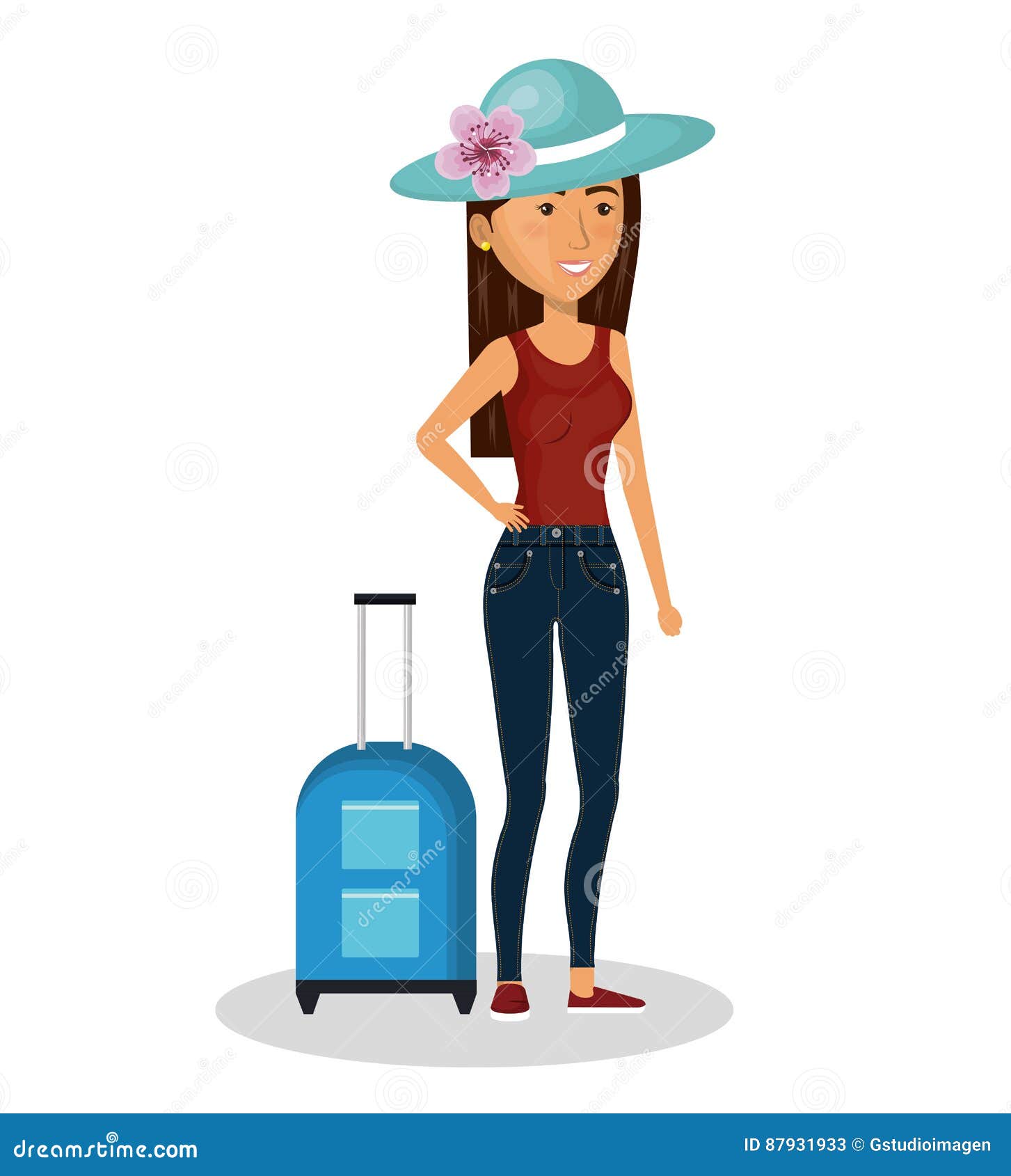 Persona Con La Maleta Del Viaje Ilustración del Vector - Ilustración de ...