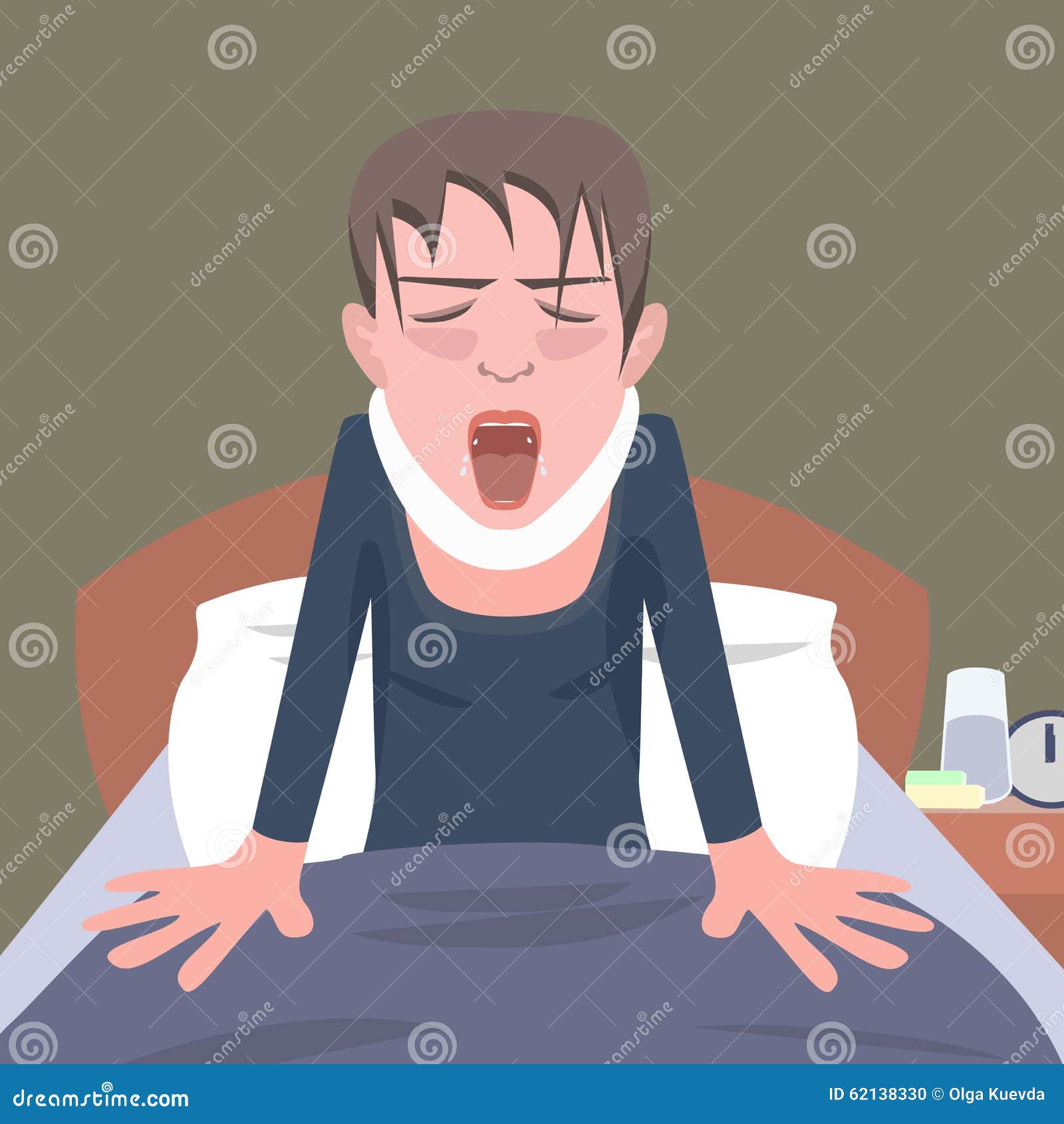 Persona con tos fuerte ilustración del vector. Ilustración de virus ...