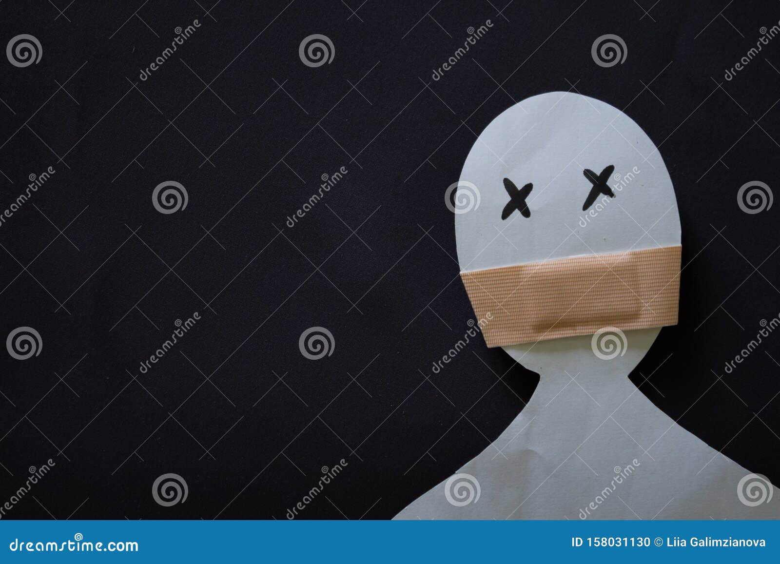 Persona De Papel Con Boca Cerrada Foto de archivo - Imagen de ...