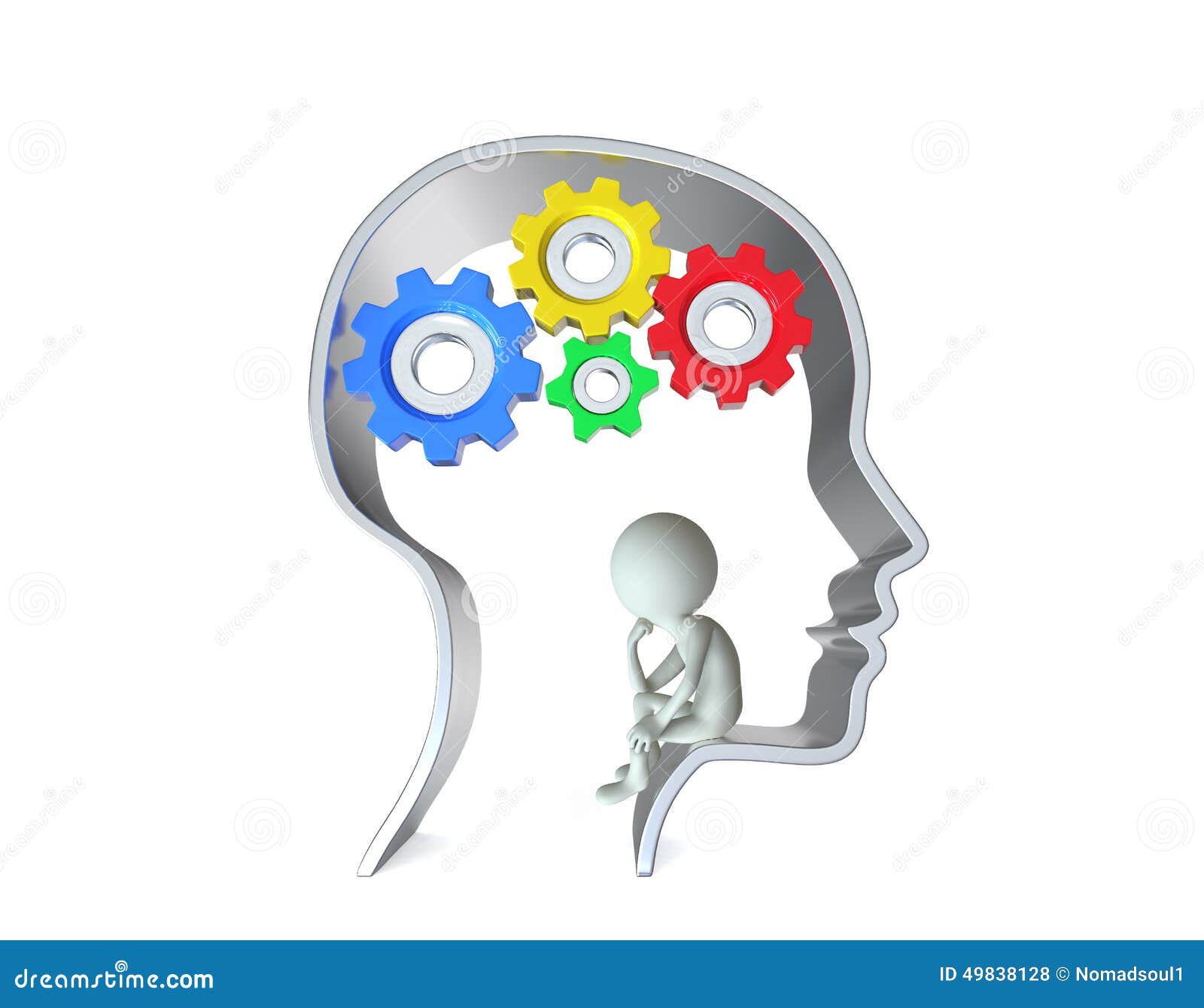 Persona Dentro La Testa Umana Illustrazione di Stock - Illustrazione di ...