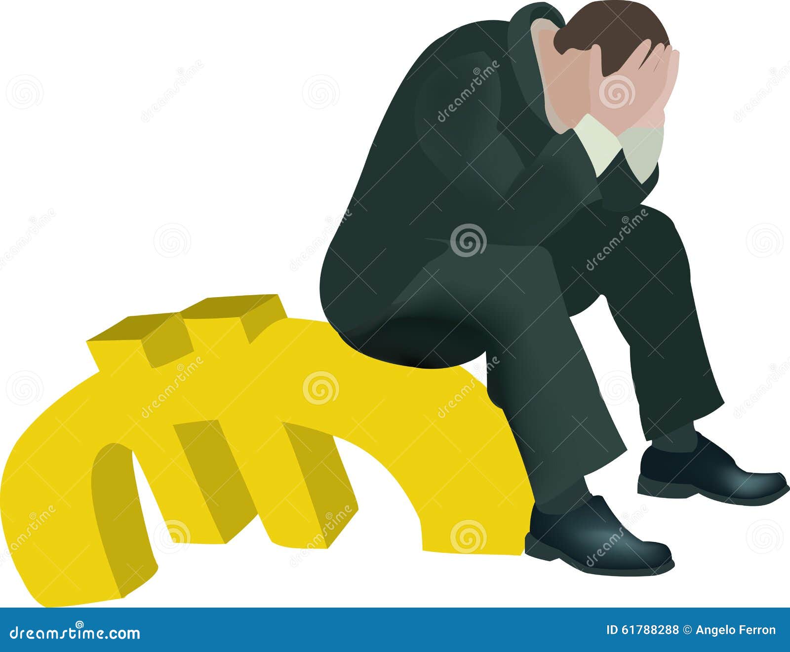 Persona disperata illustrazione vettoriale. Illustrazione di mediatori ...