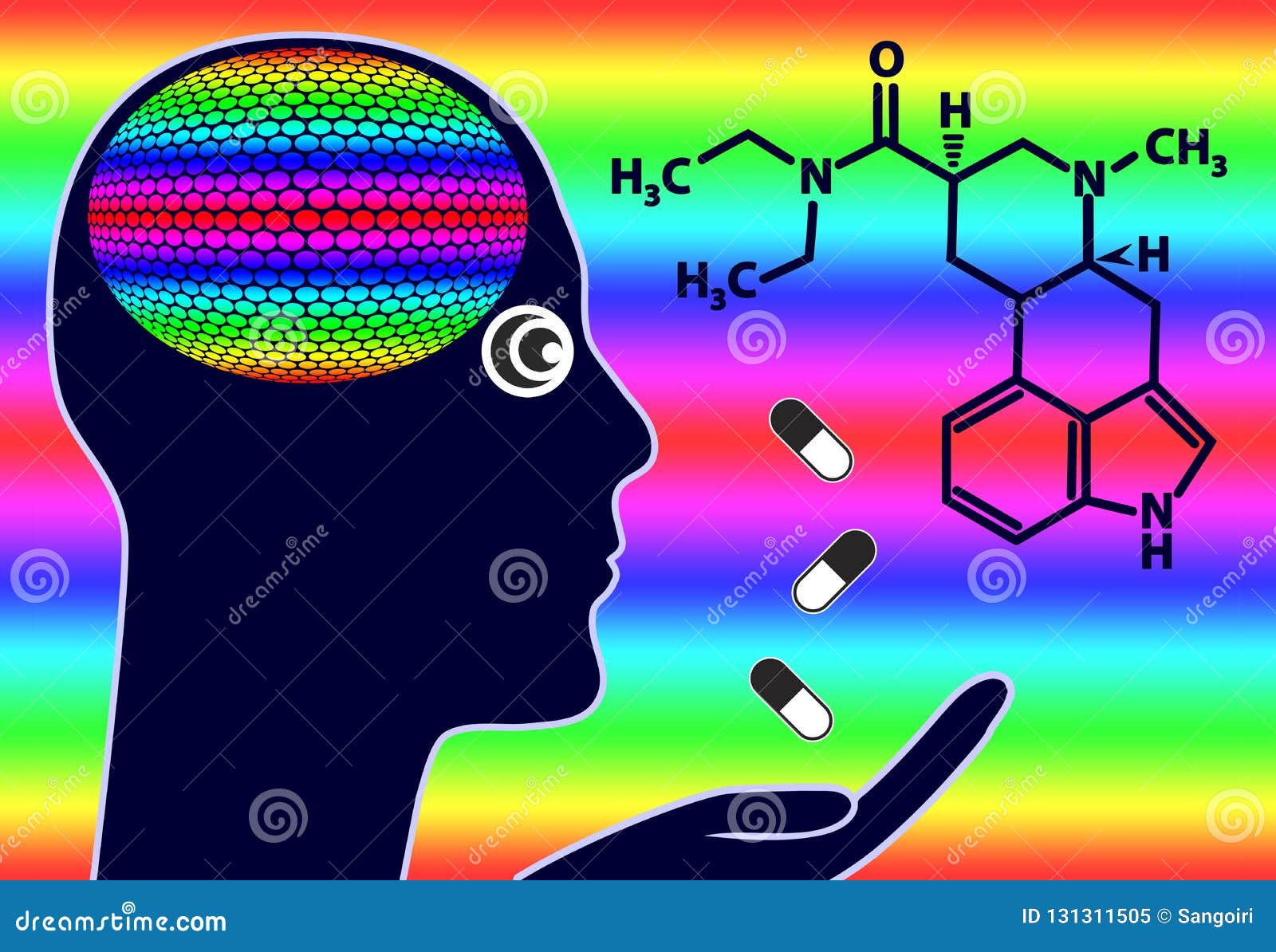 Persona Intoxicada En Viaje Del Lsd Stock de ilustración - Ilustración ...