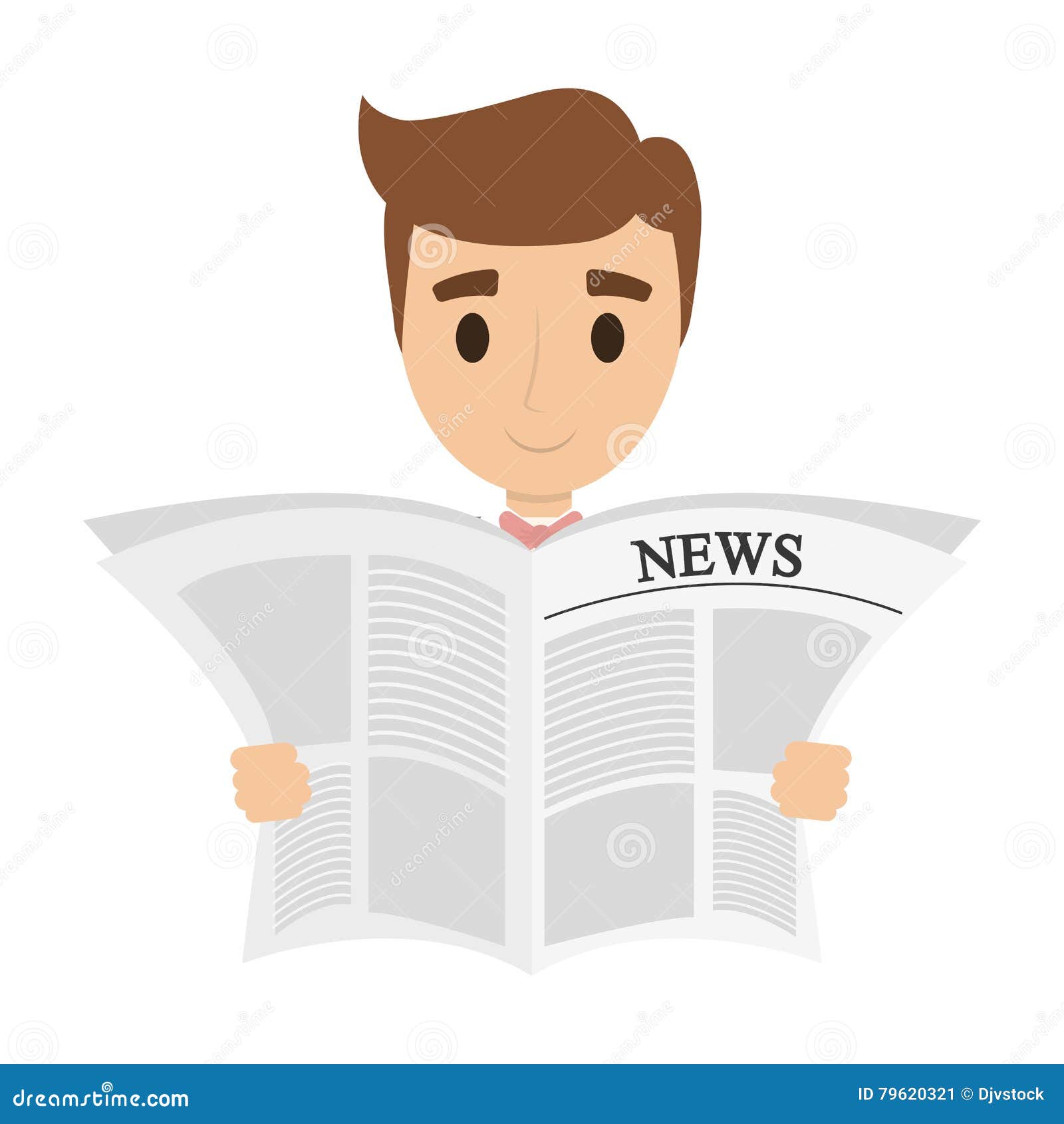 Persona Que Lee El Periódico Ilustración del Vector - Ilustración de ...