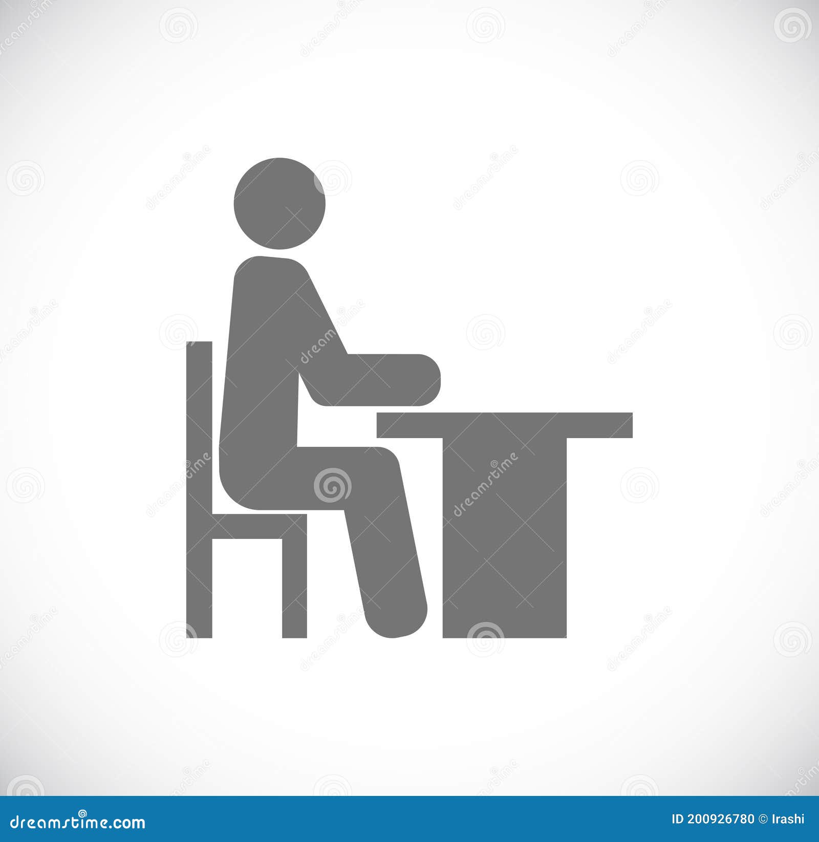 Persona Sentada En El Icono De Tabla Stock de ilustración - Ilustración ...