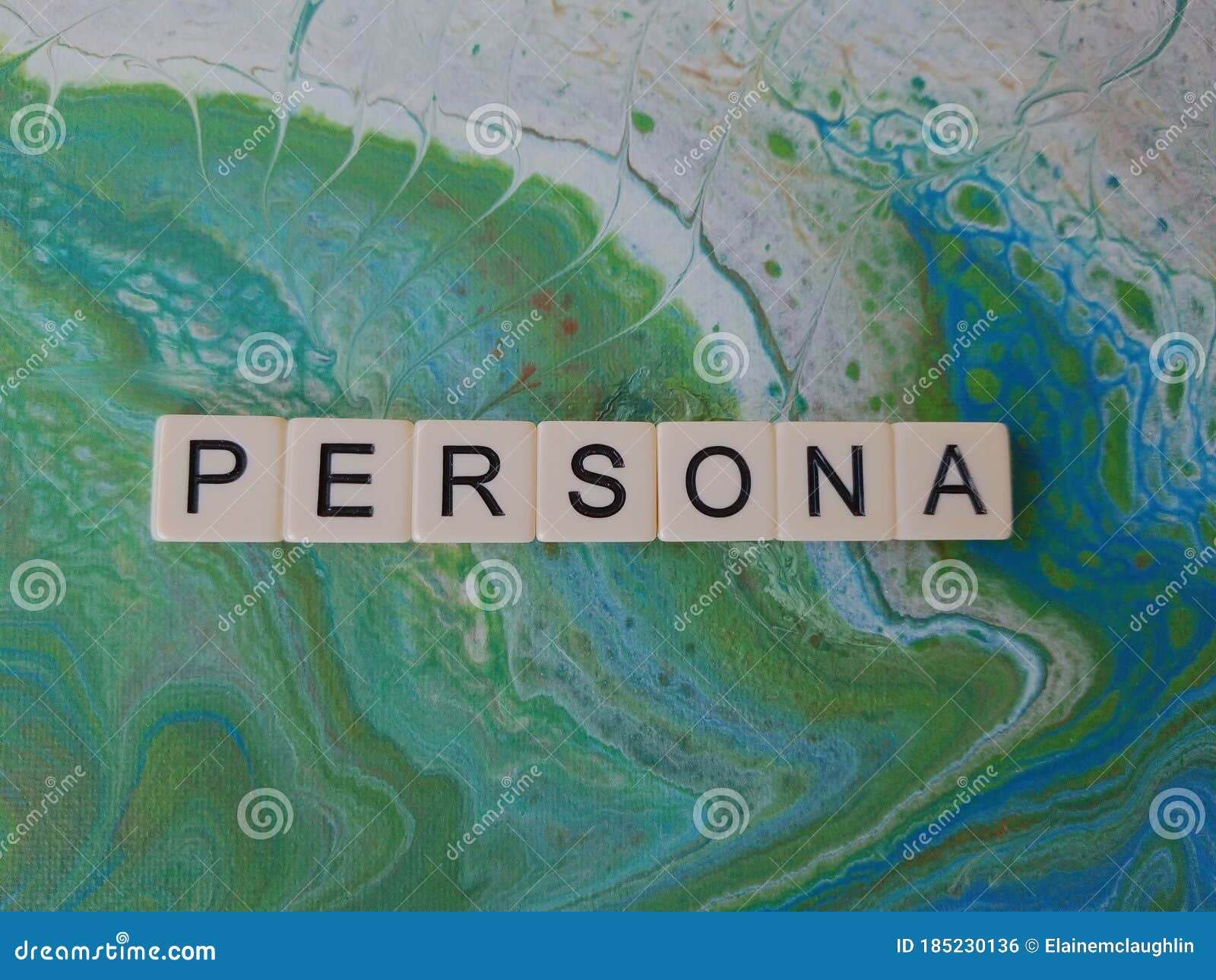 Persona Word on Contemporary Green and Blue Background Stock Photo ...