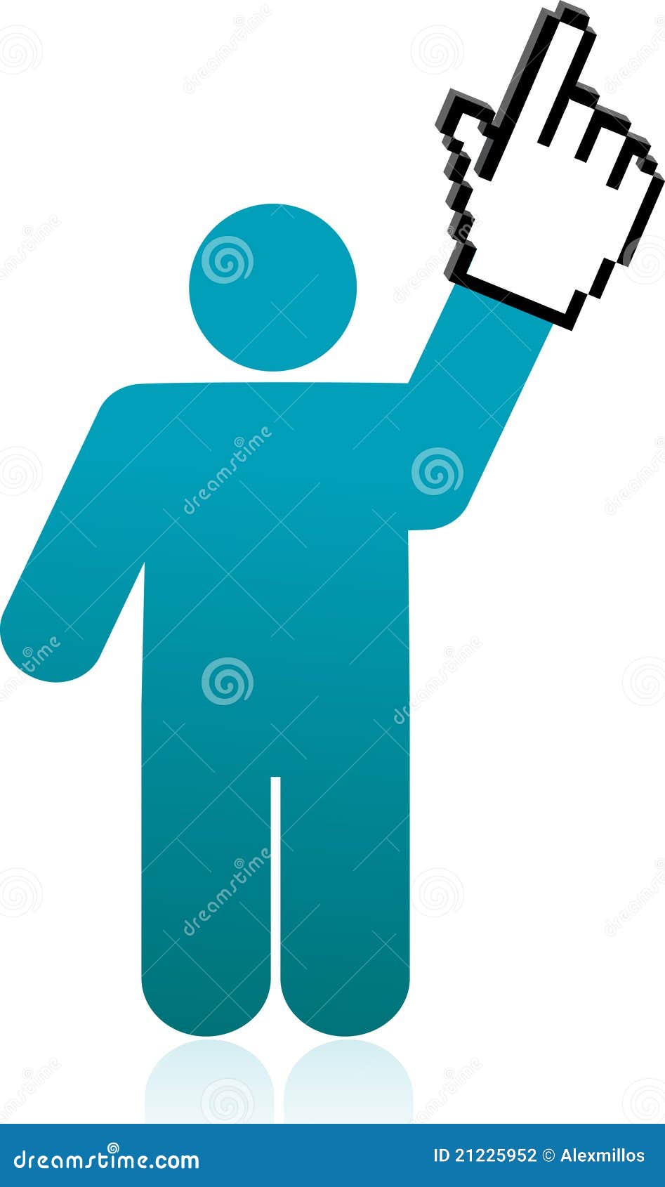 Persona Y Mano Grande Del Cursor Ilustración del Vector - Ilustración ...