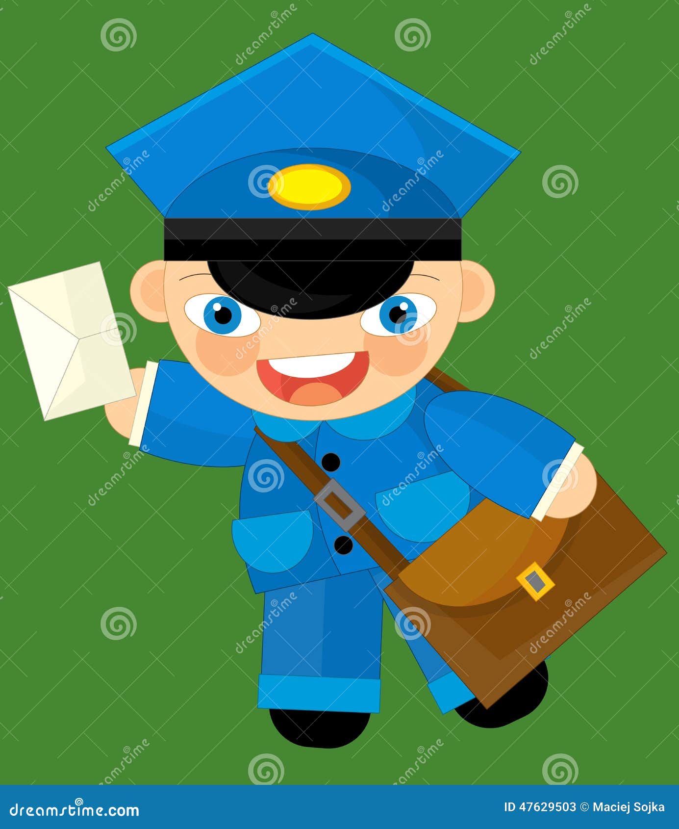 Personaje De Dibujos Animados - Cartero Stock de ilustración ...