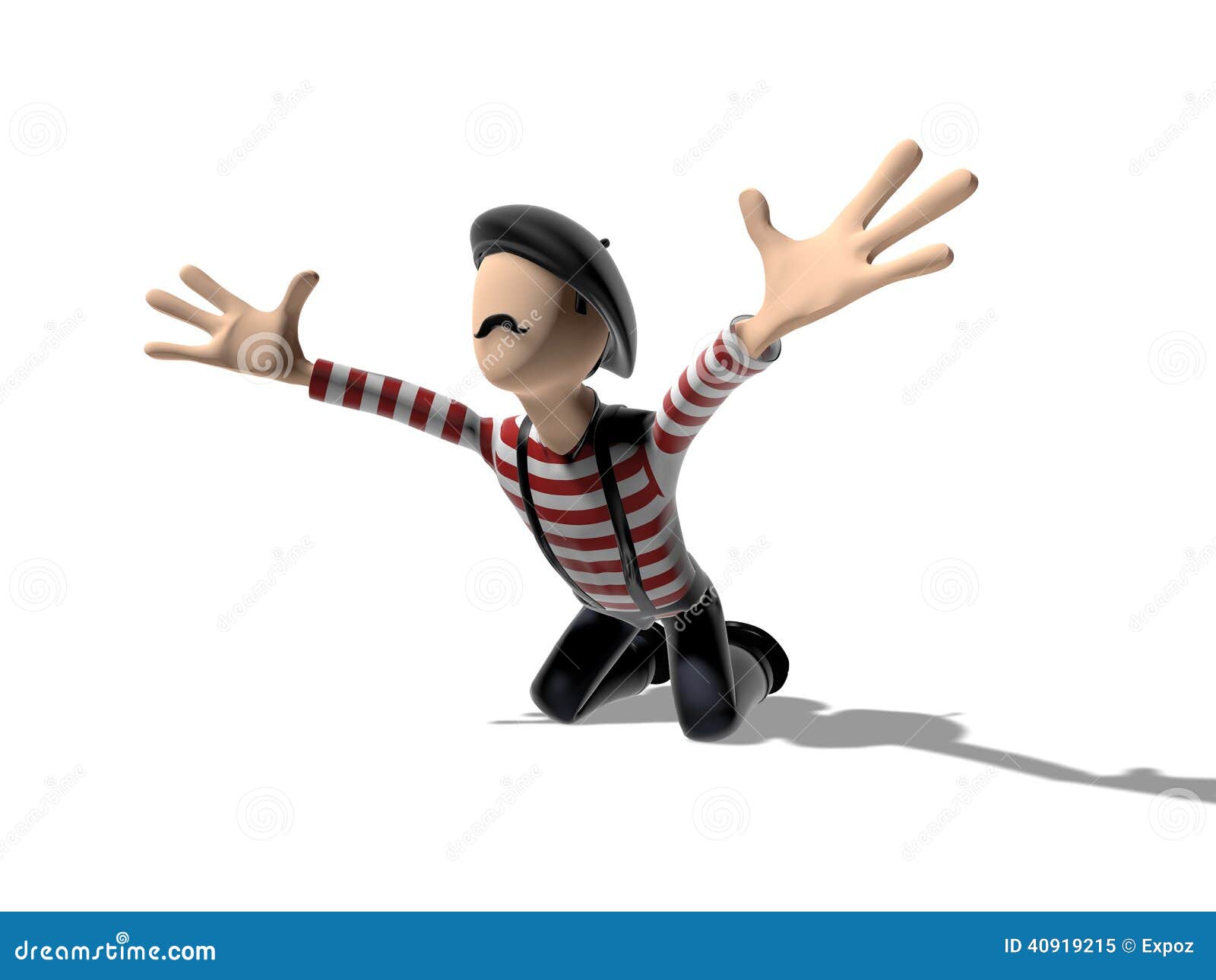 Personaje De Dibujos Animados 3D Postrado Stock de ilustración ...