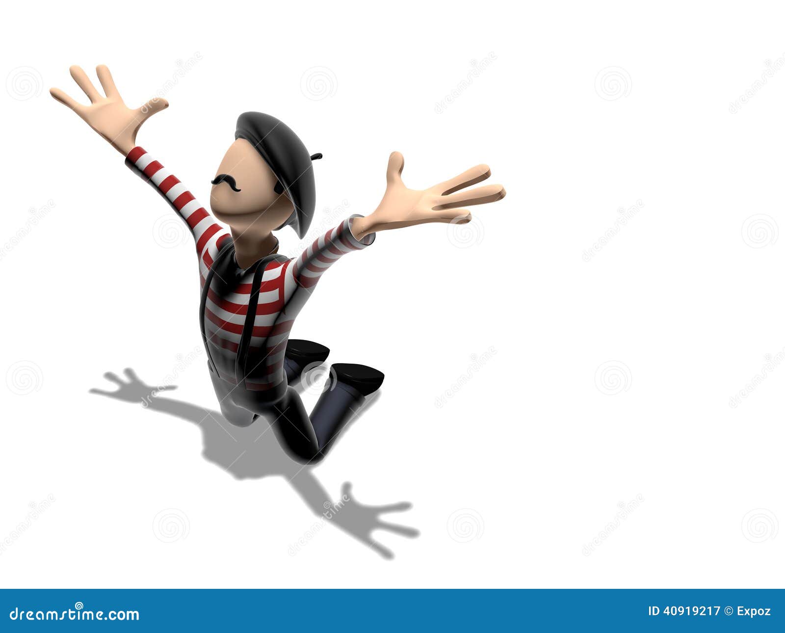 Personaje De Dibujos Animados 3D Postrado Stock de ilustración ...