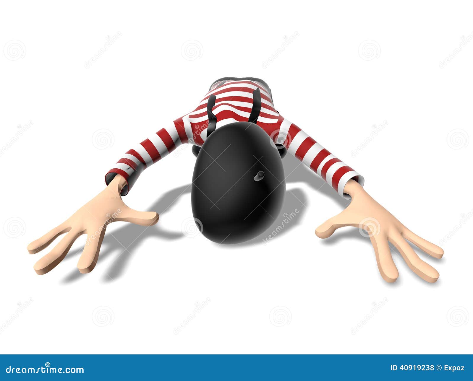 Personaje De Dibujos Animados 3D Postrado Stock de ilustración ...