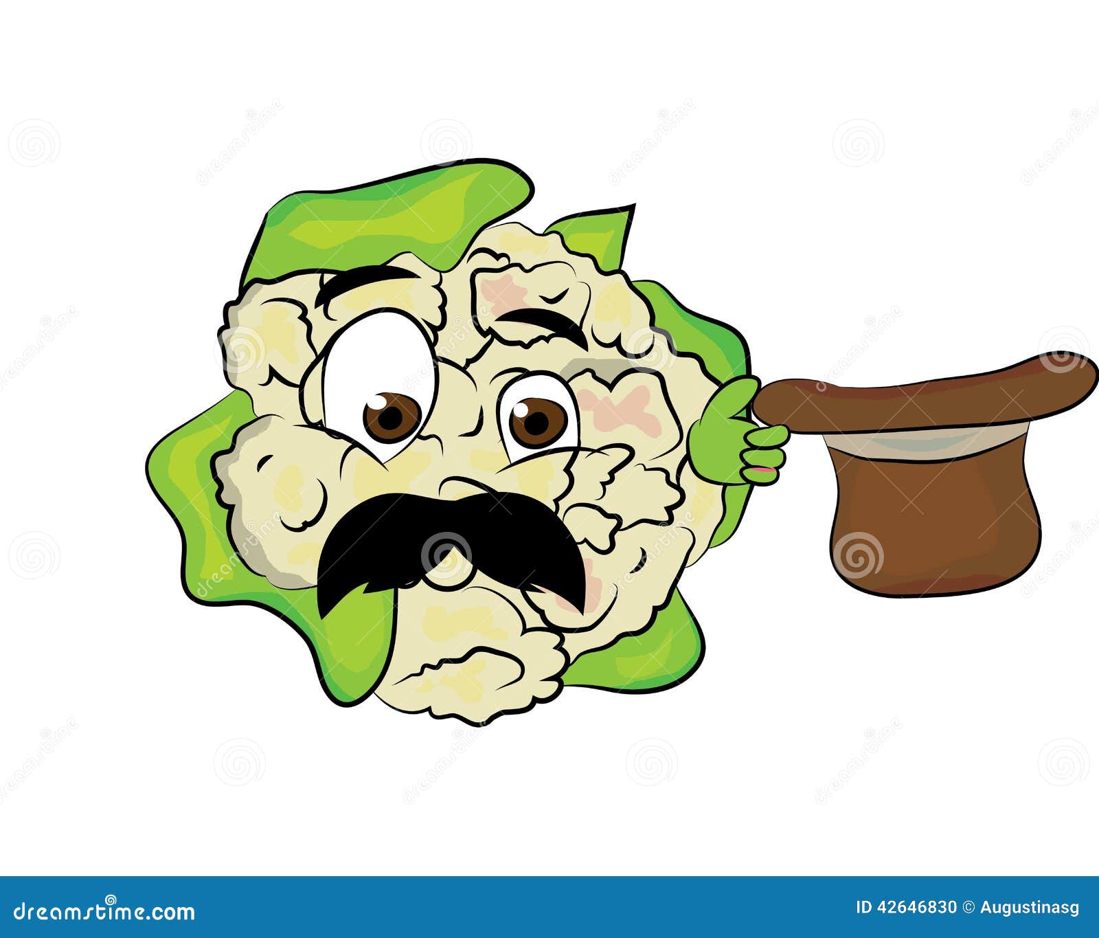 Personaje De Dibujos Animados De La Coliflor Stock de ilustración ...