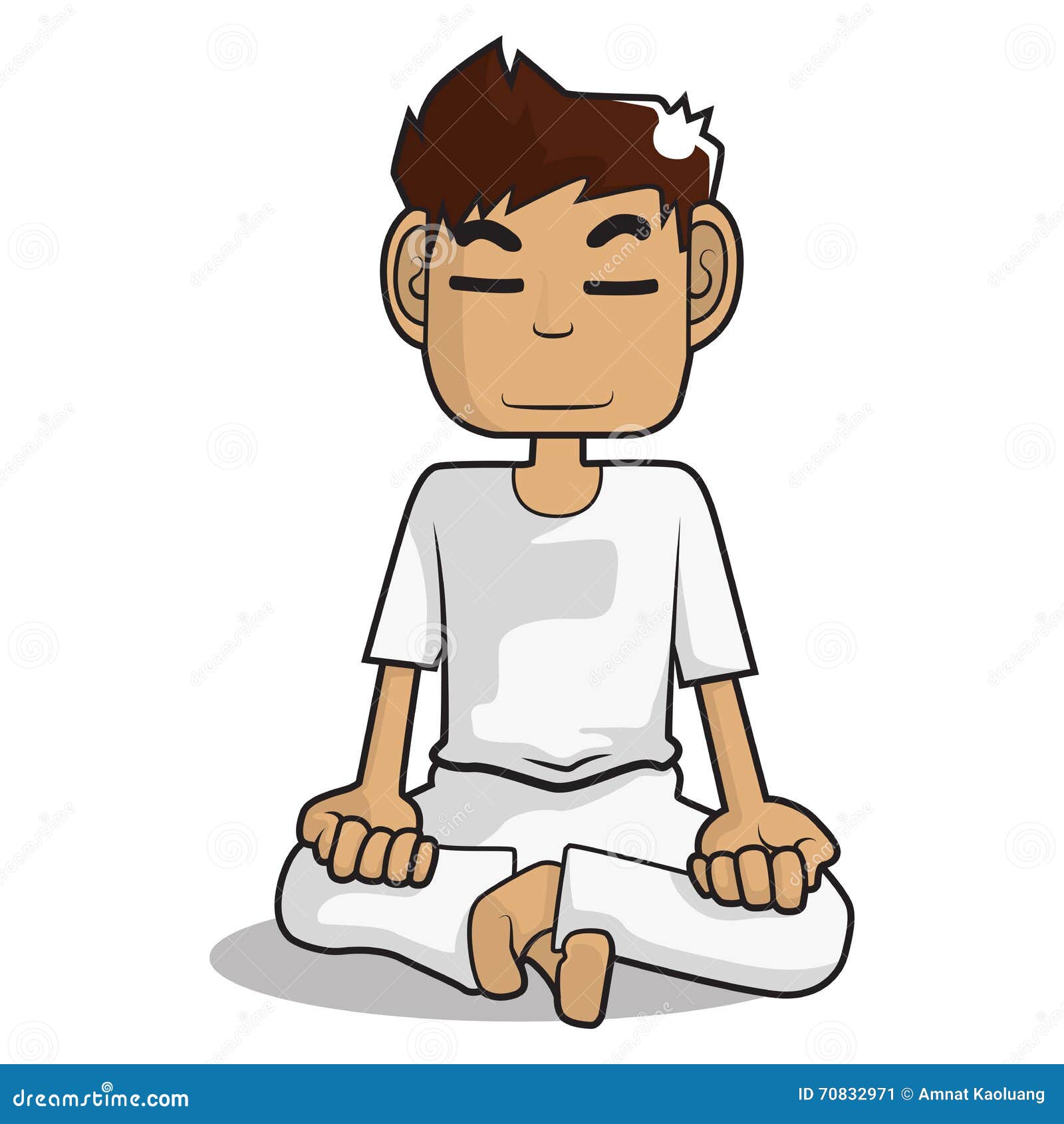 Personaje De Dibujos Animados De La Meditación Ilustración Del Vector