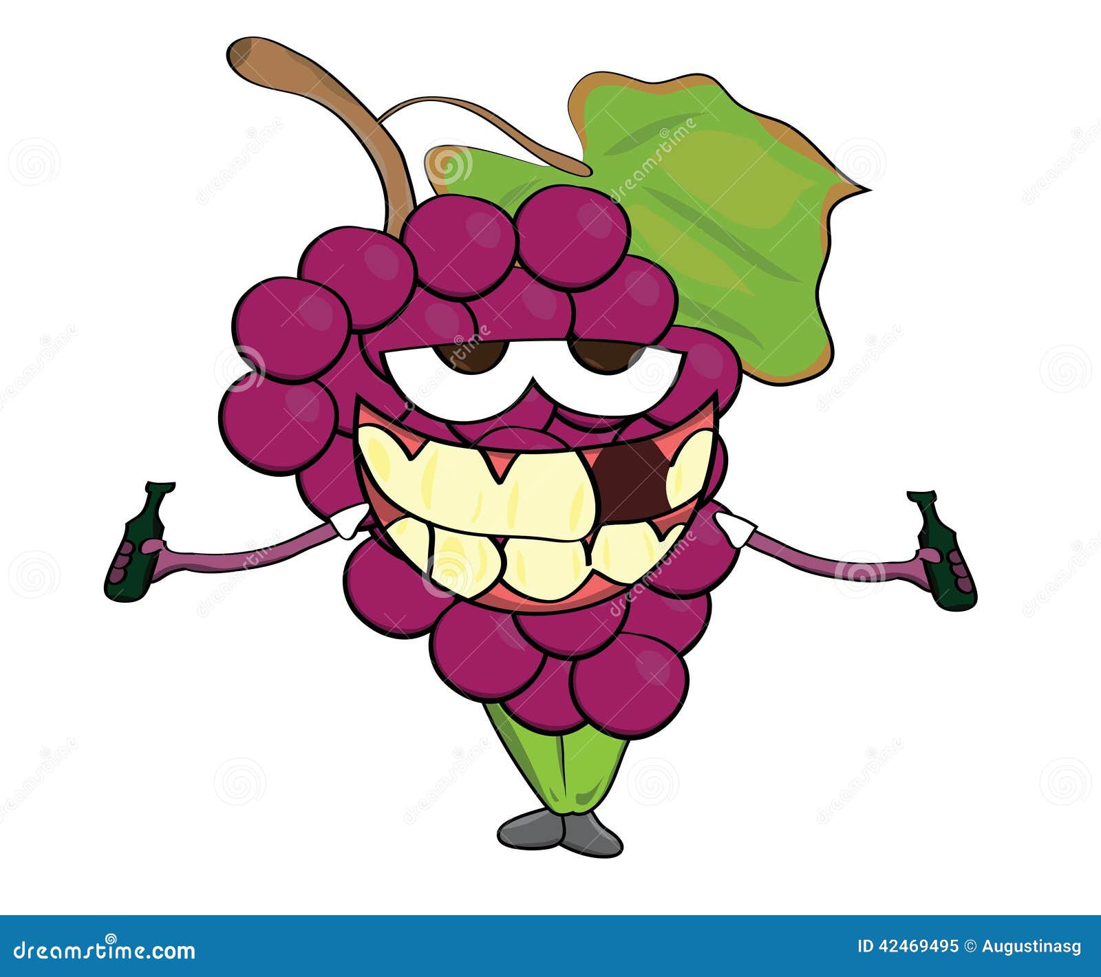 Personaje De Dibujos Animados De Las Uvas Stock de ilustración ...