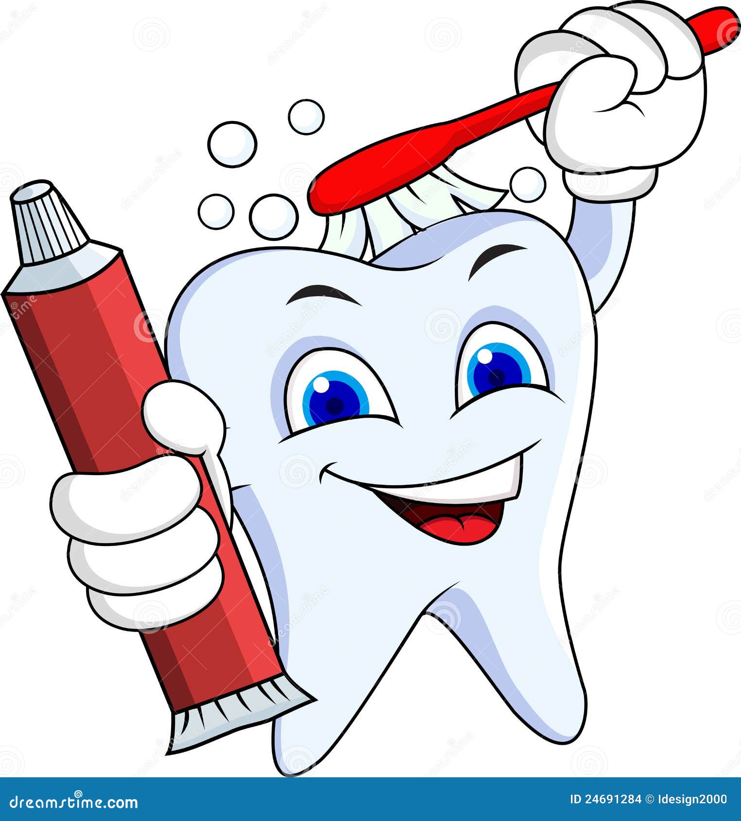 Personaje De Dibujos Animados Del Diente Ilustración del Vector ...