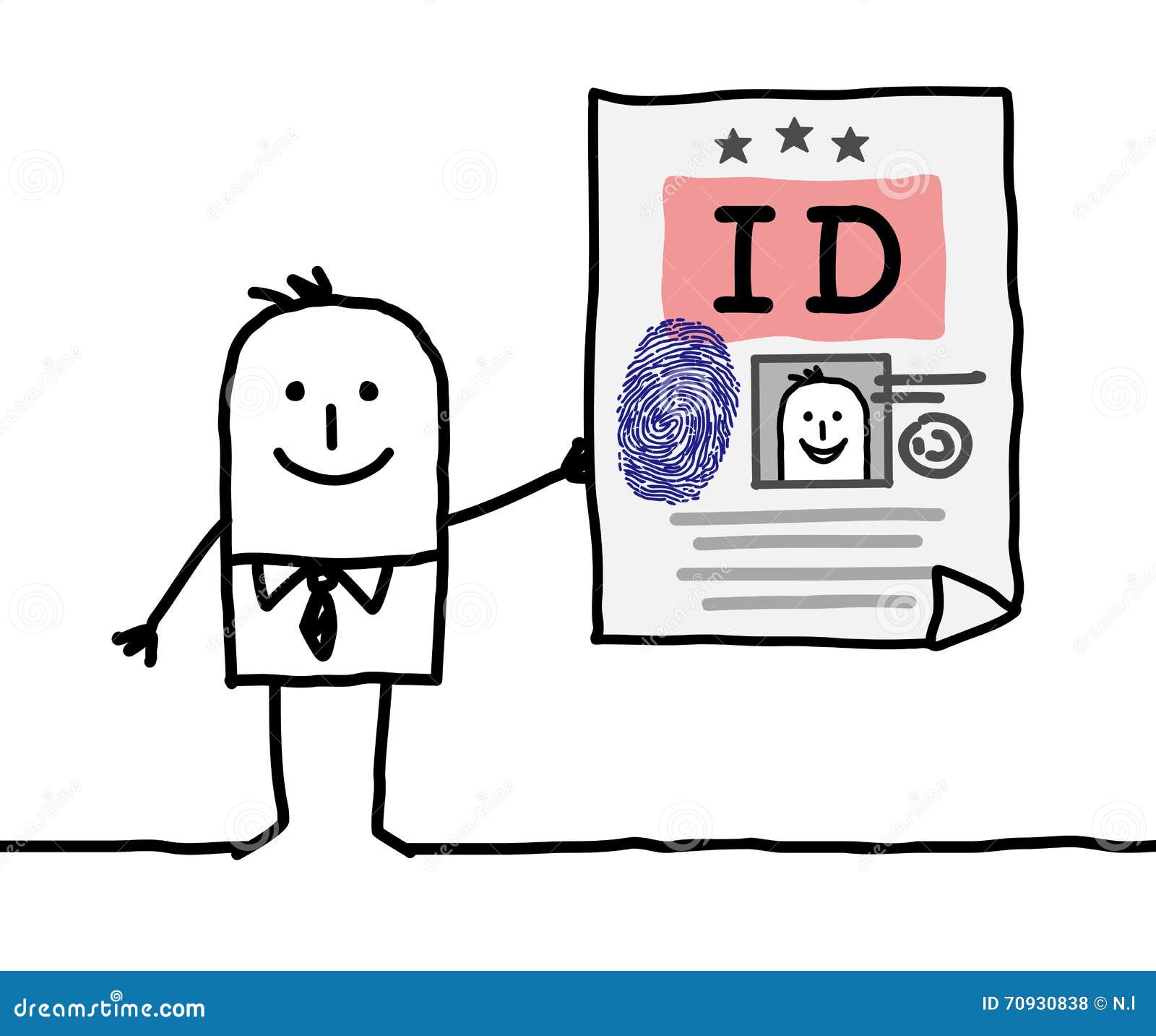 Personaje De Dibujos Animados - Documento De Identidad Ilustración del ...