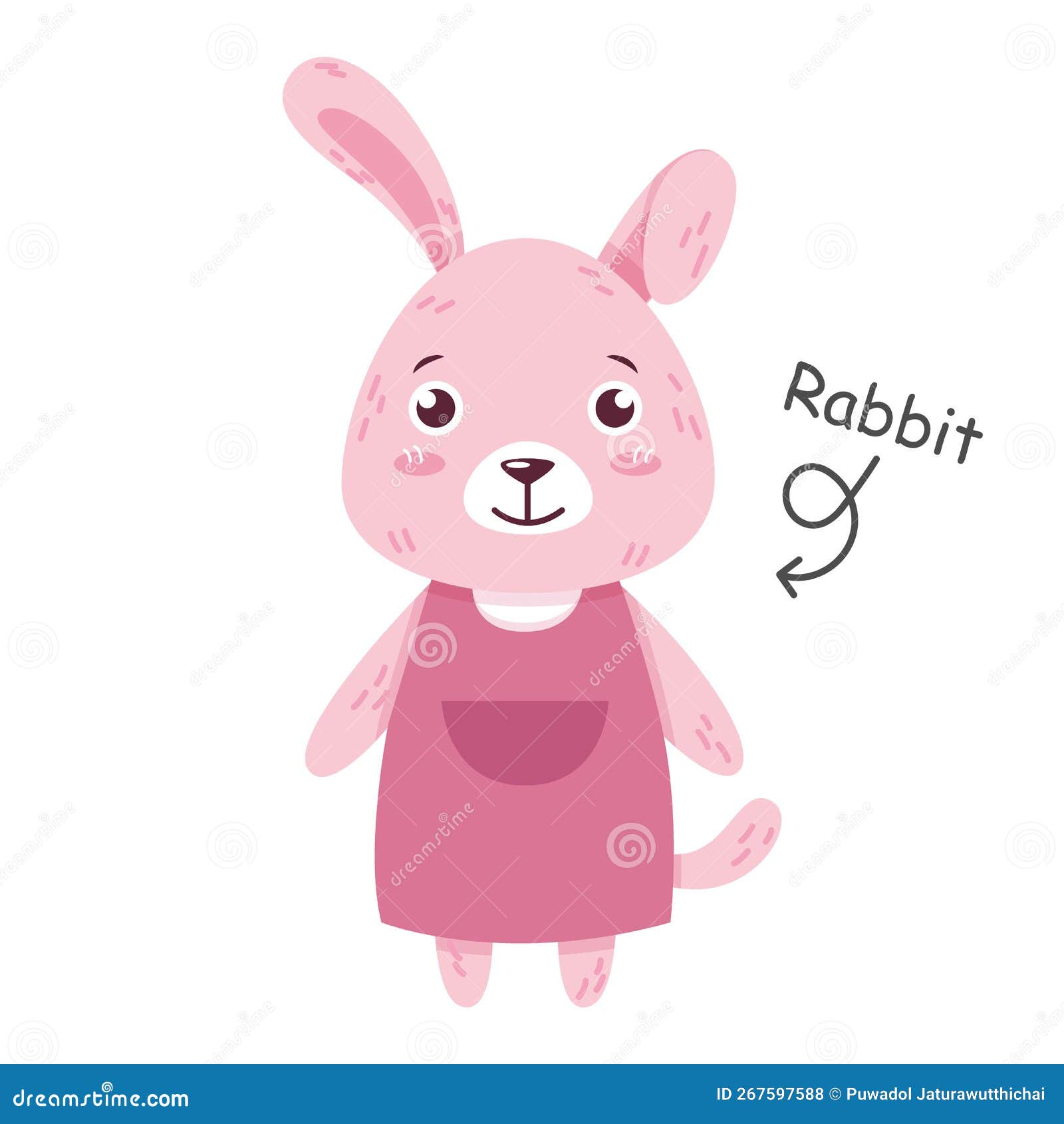 Personajes De Caricatura De Conejo Con Ropa . Vector Ilustración del ...