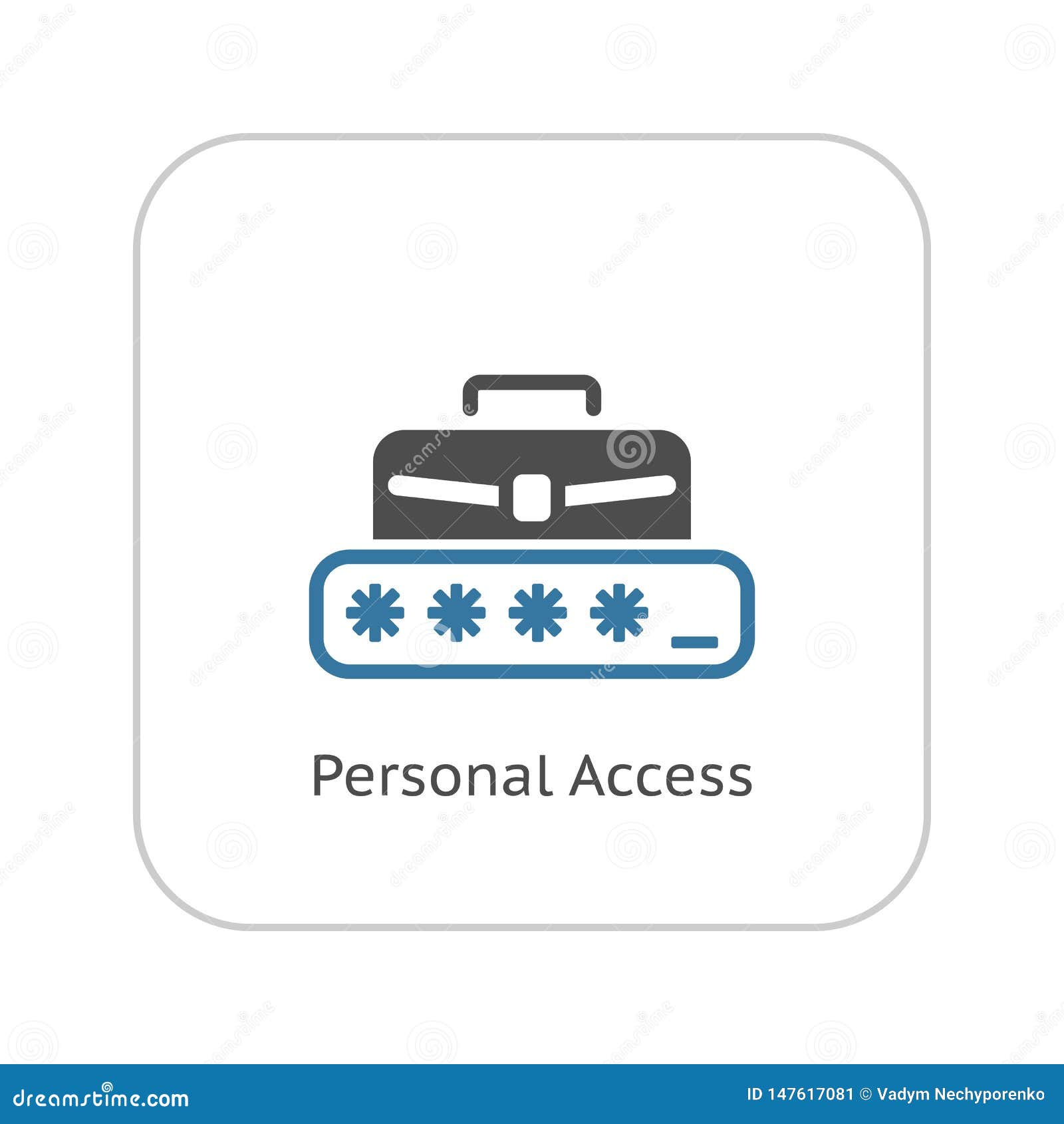 Personal Access Icon. Flat Design Stock Illustration - Illustration of ...