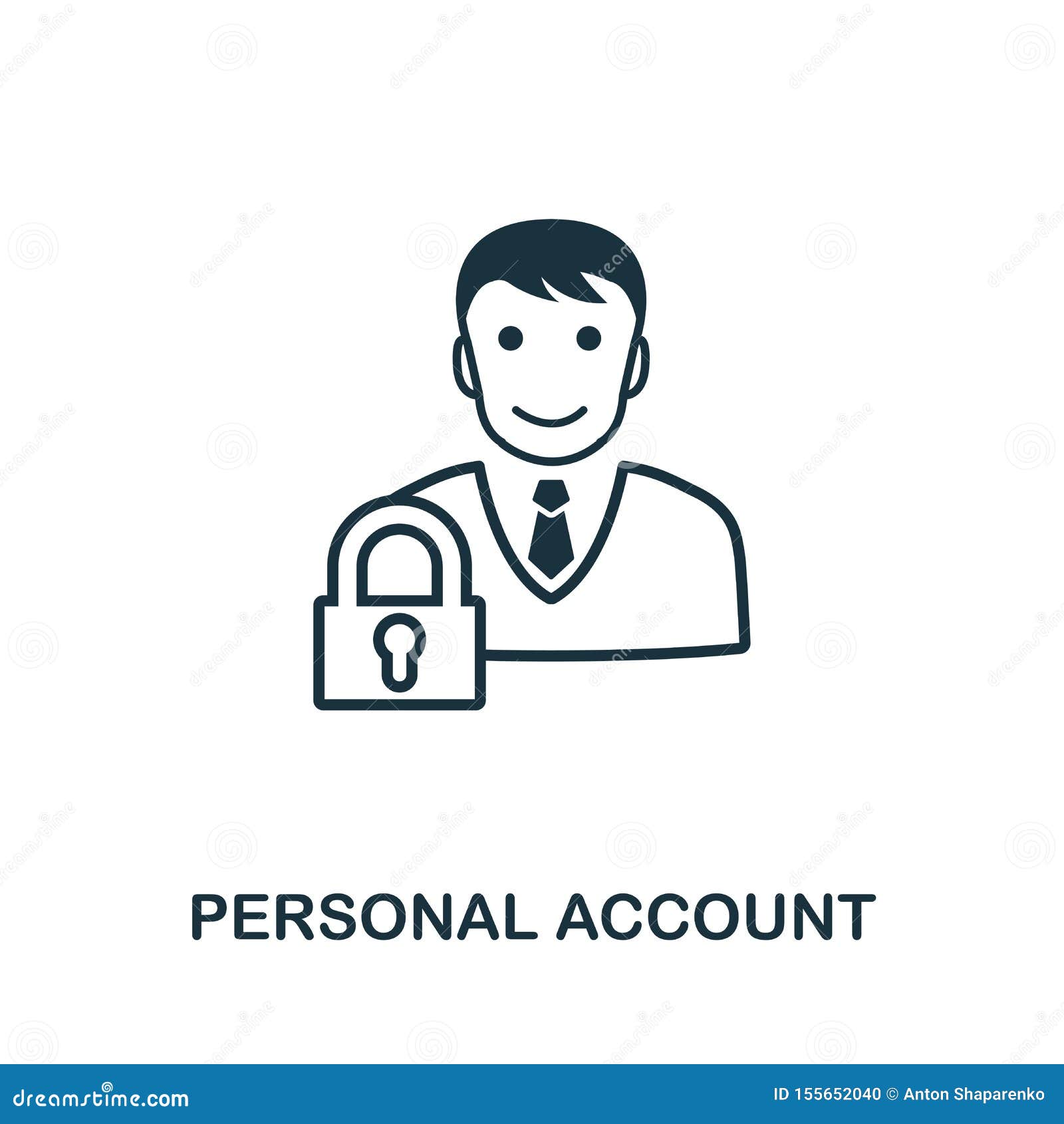 Personal Account Icon Outline Style. Simple Glyph from Icons Collection ...