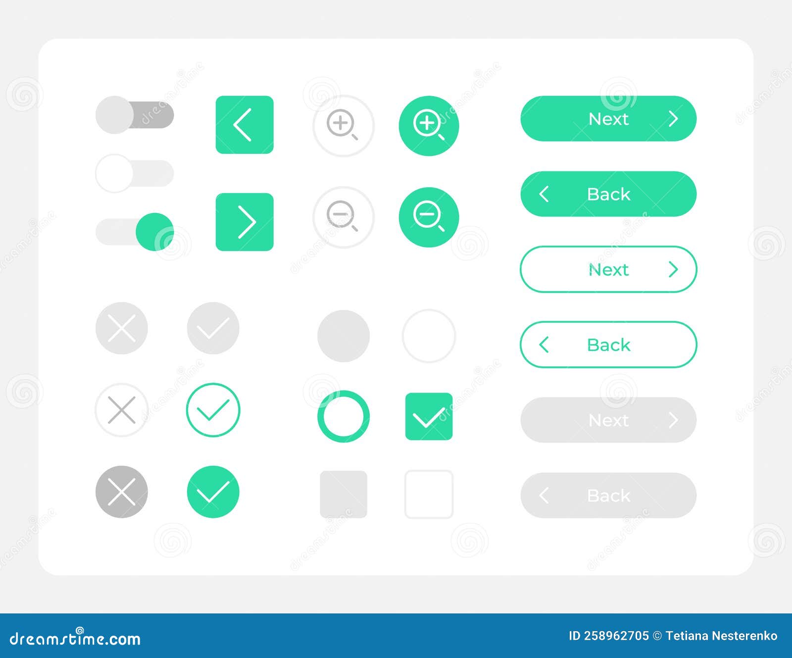 Personal Account Navigation UI Elements Kit Stock Vector - Illustration ...