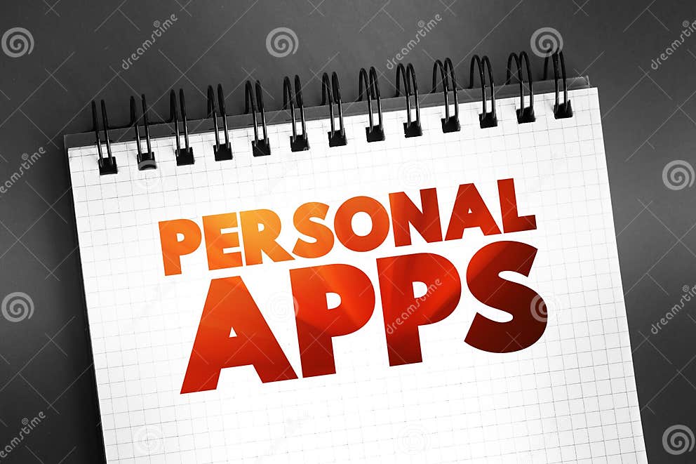 Personal Apps Text on Notepad, Concept Background Stock Photo - Image ...