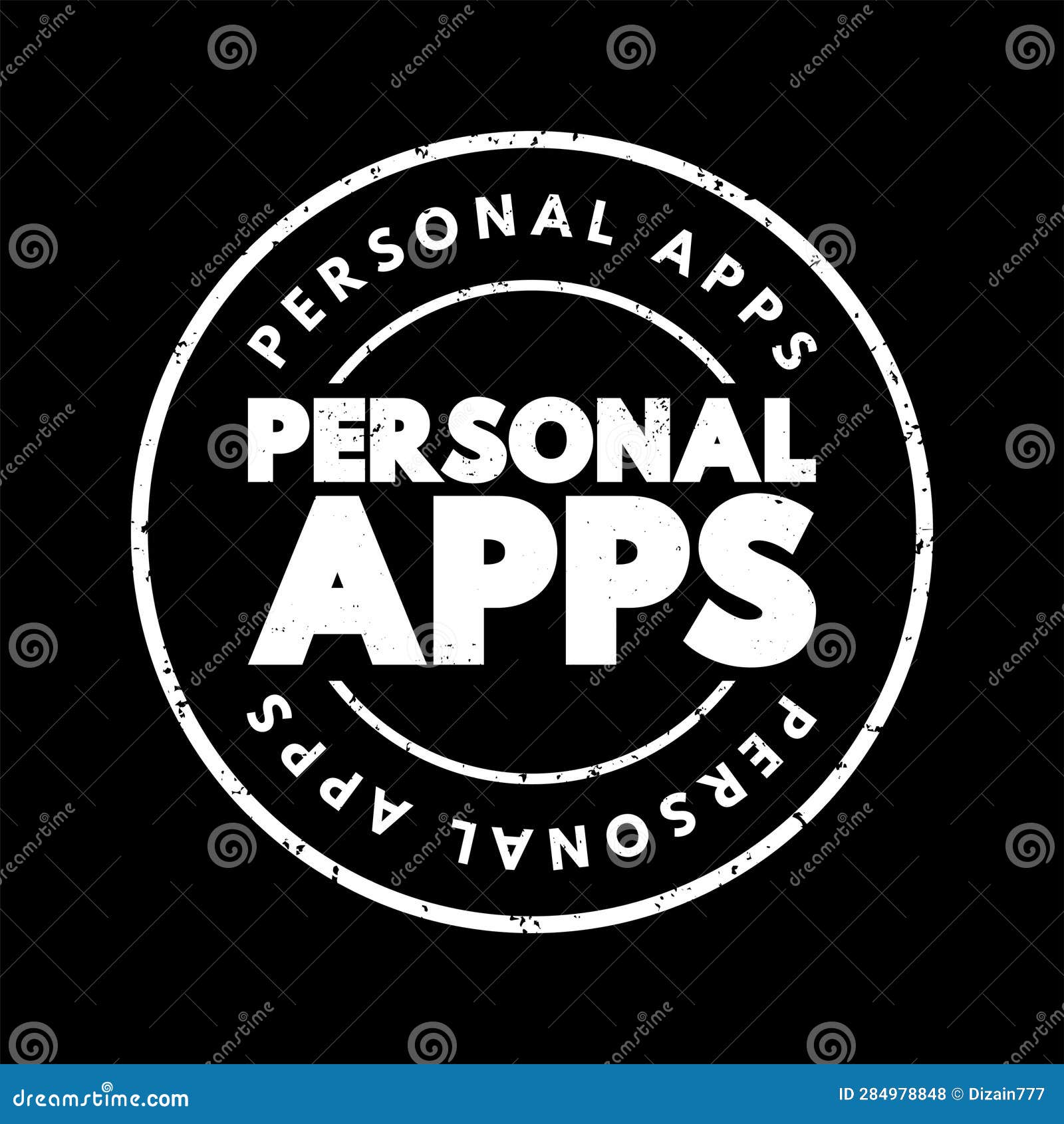 Personal Apps Text Stamp, Concept Background Stock Photo - Image of ...