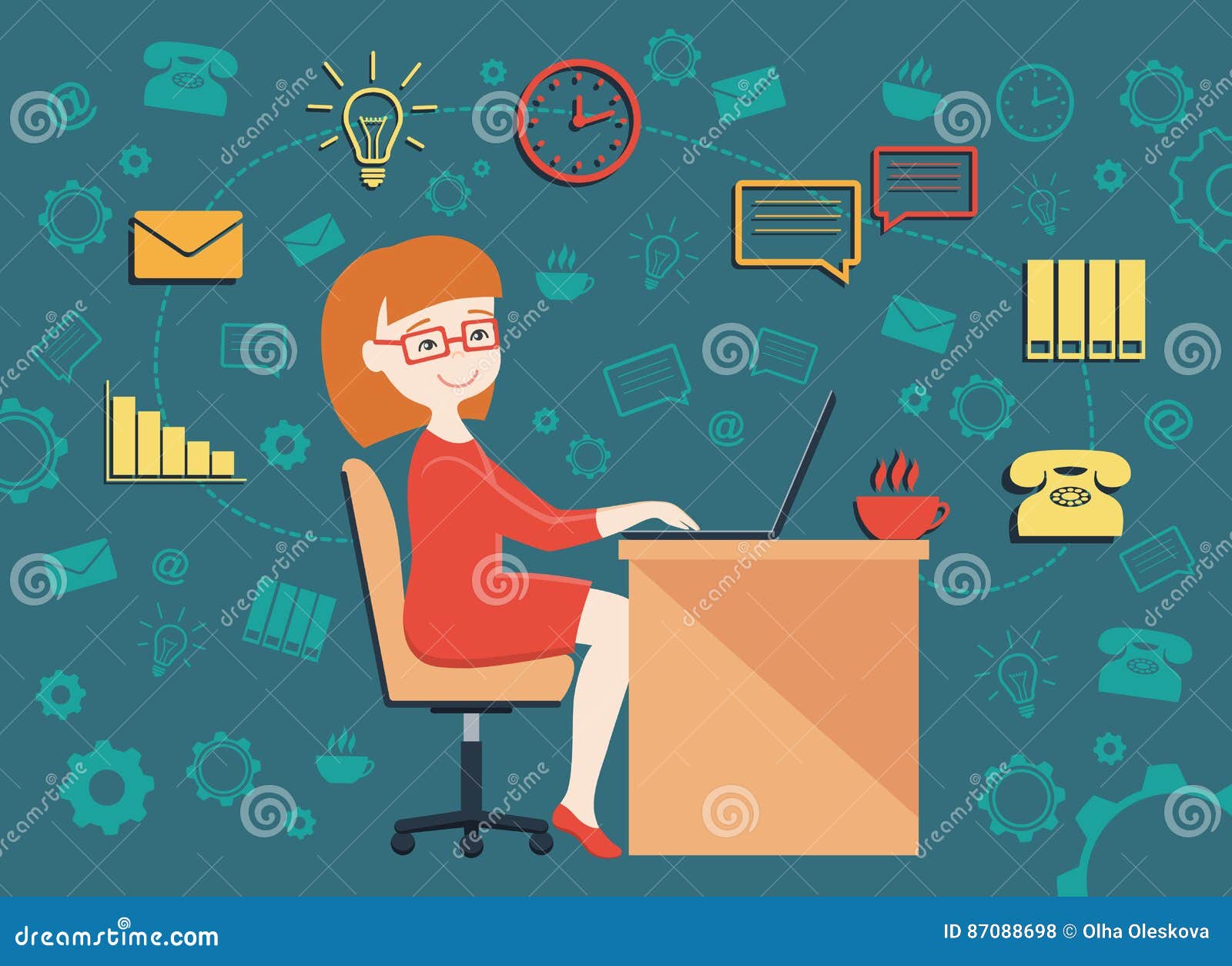 Personal assistant stock vector. Illustration of design - 87088698