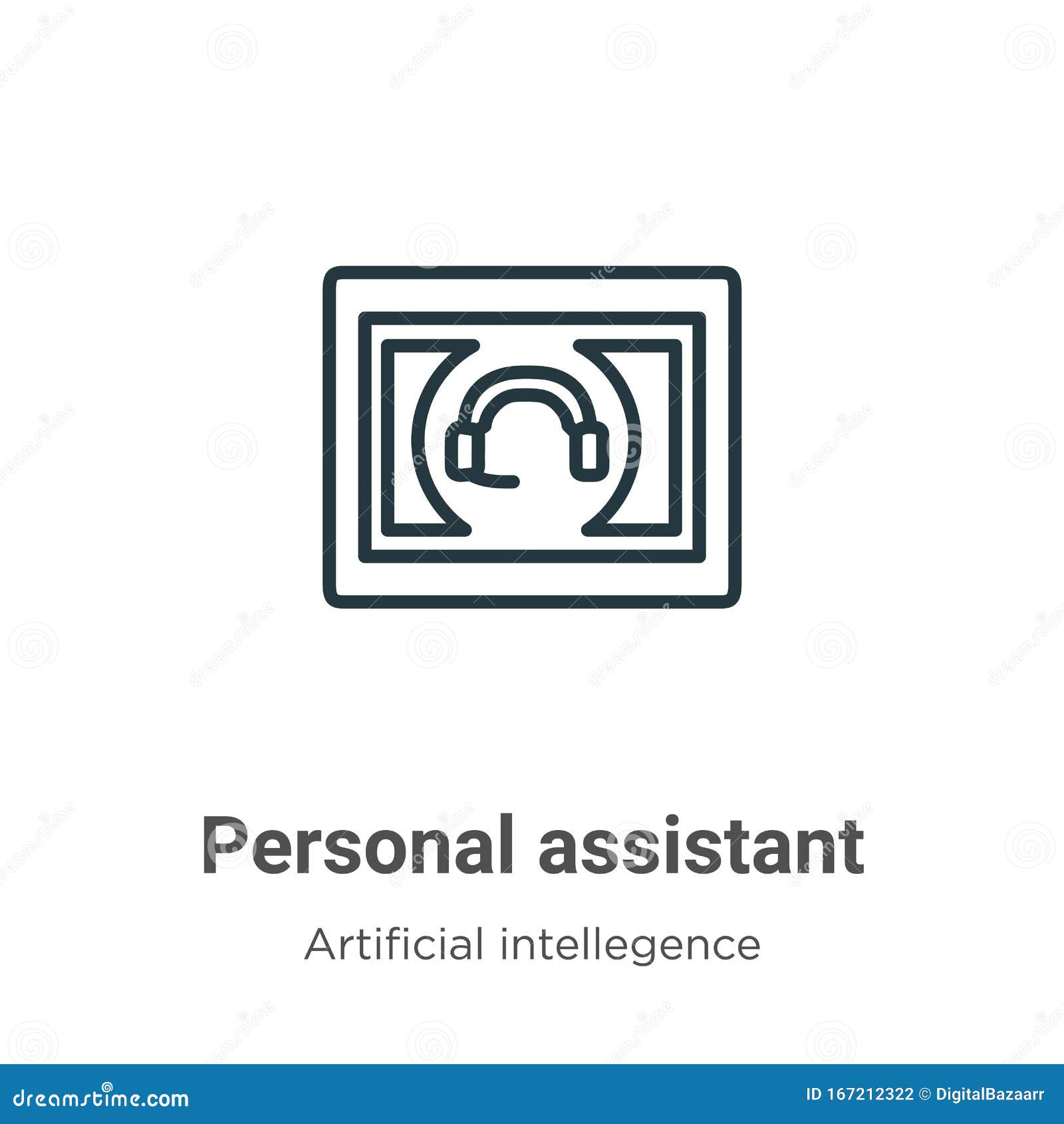 Personal Assistant Outline Vector Icon. Thin Line Black Personal ...