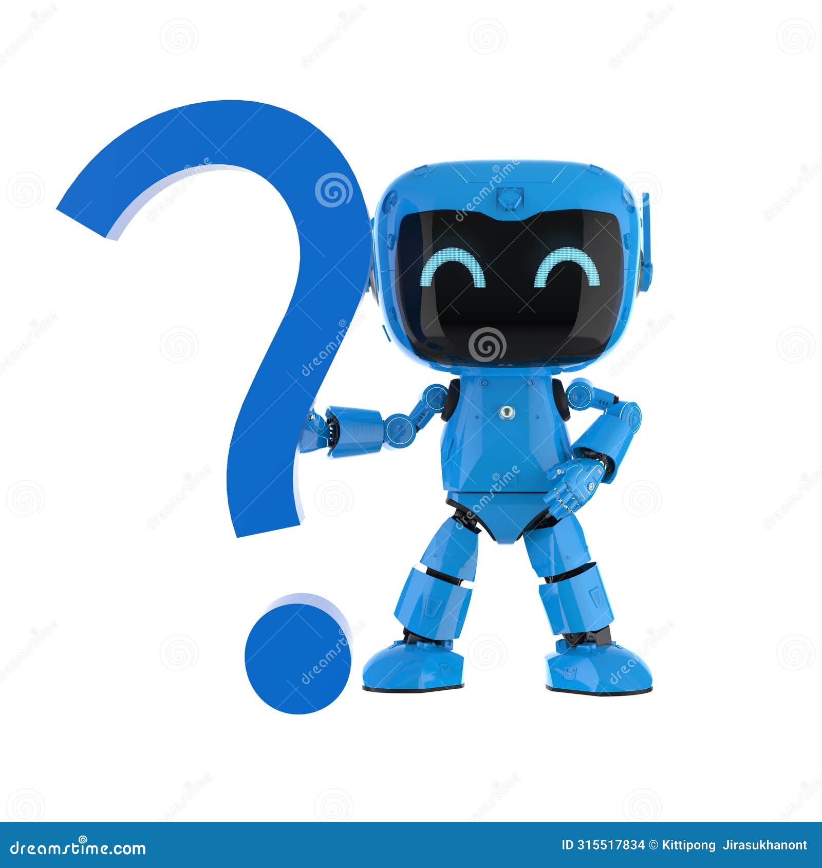 Personal Assistant Robot with Question Mark Stock Illustration ...