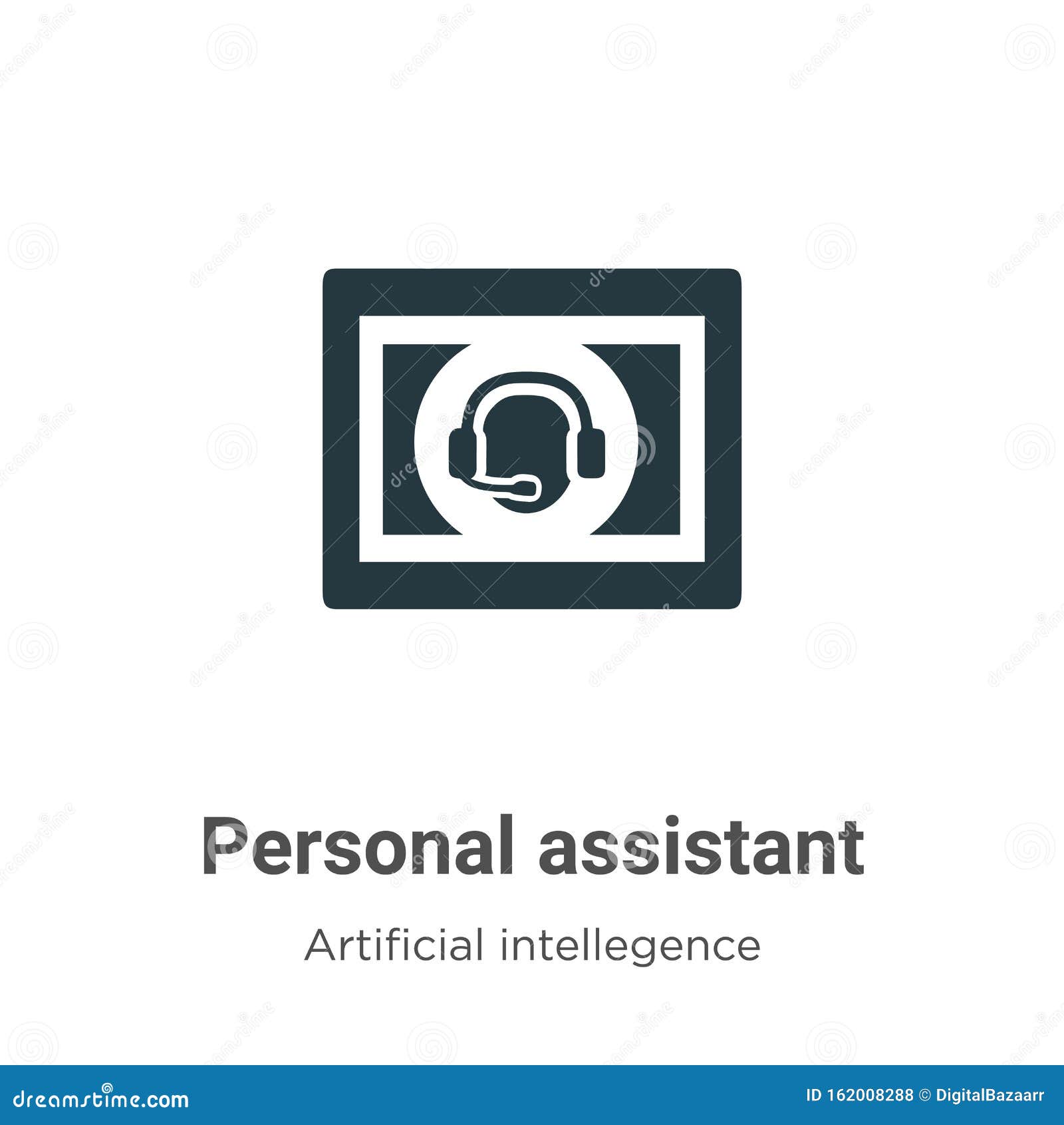 Personal Assistant Vector Icon on White Background. Flat Vector ...