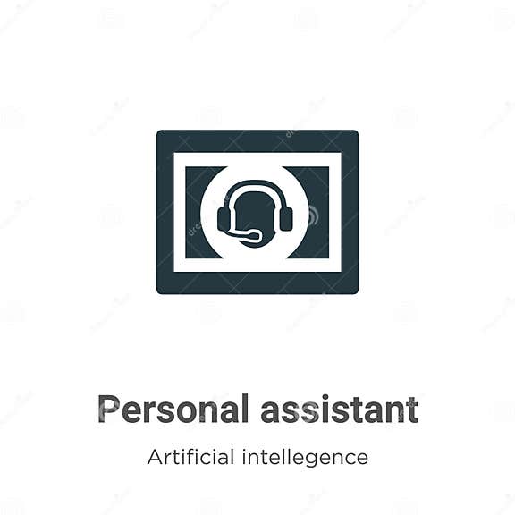 Personal Assistant Vector Icon on White Background. Flat Vector ...